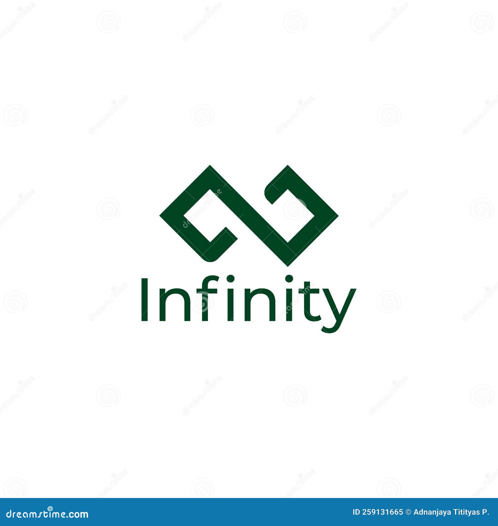 Infinity Green Mountain Line Simple Geometric Logo Vector Stock Vector ...