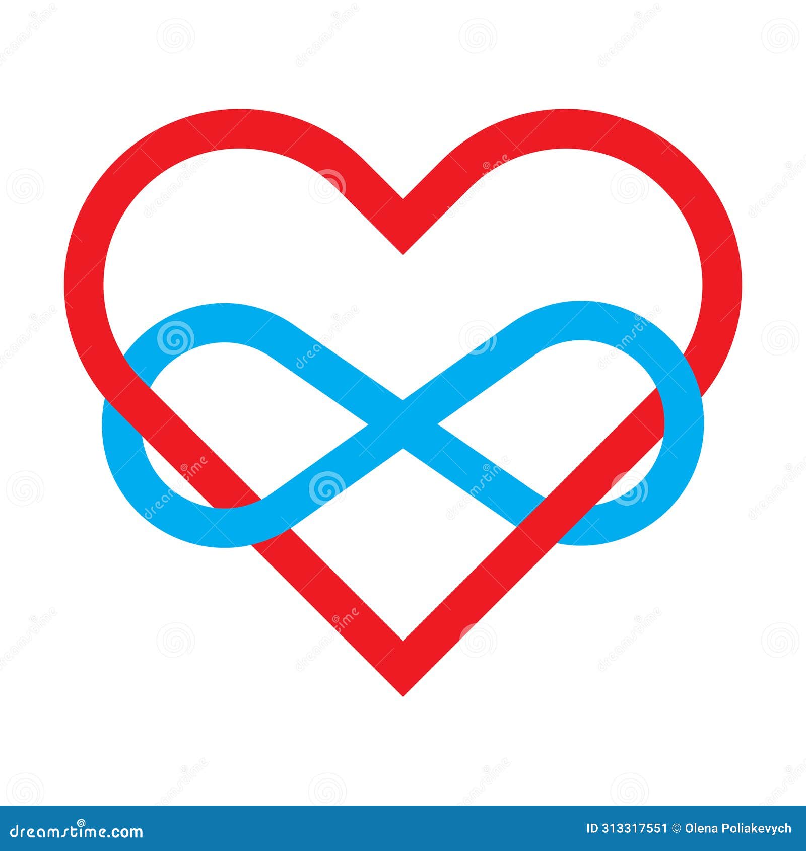 Infinity Heart Symbol Intertwining. Love and Eternity Concept. Vector ...