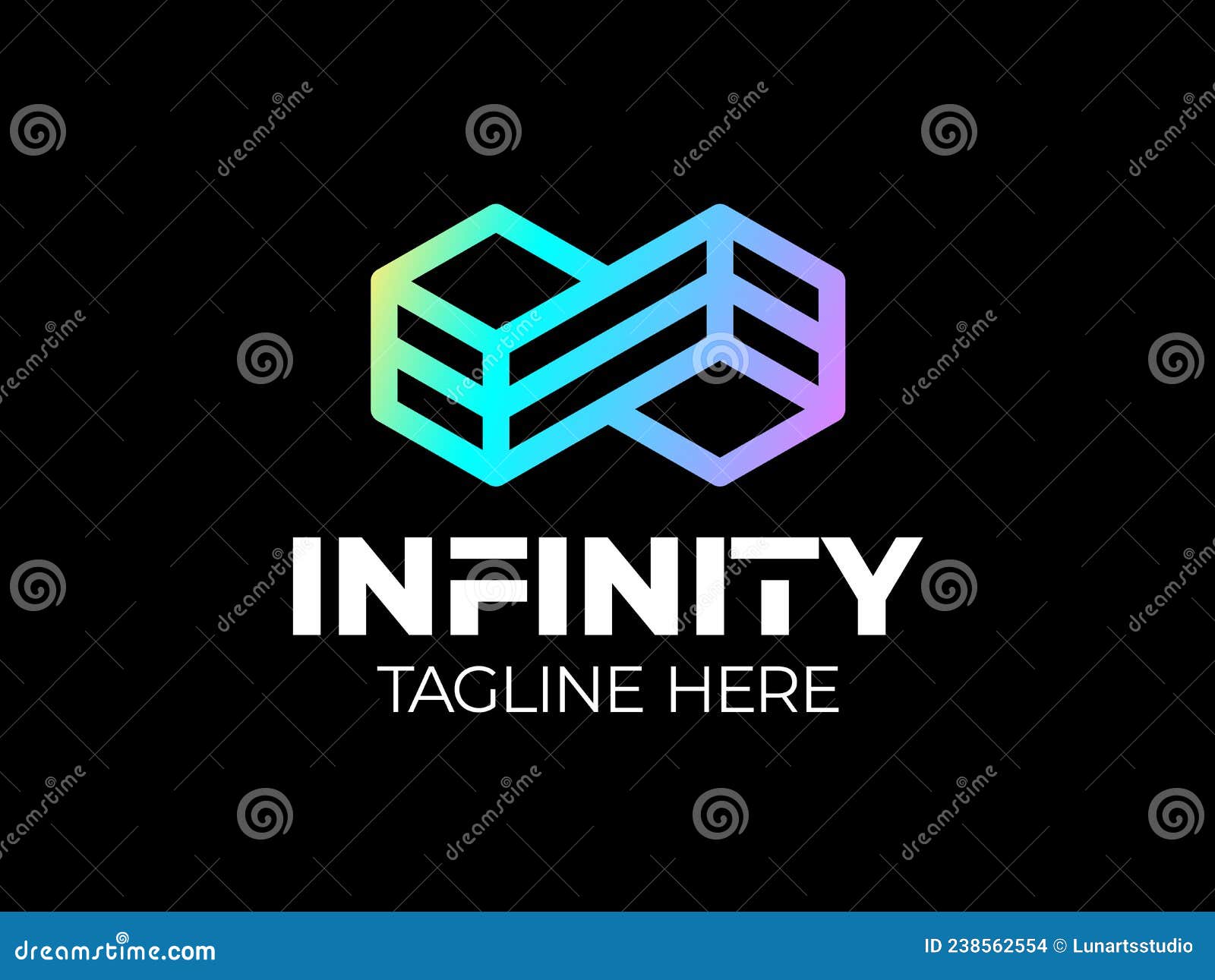 Infinity Hexagonal Logo. Geometric Infinity Cube Hexagon Logo Flat ...