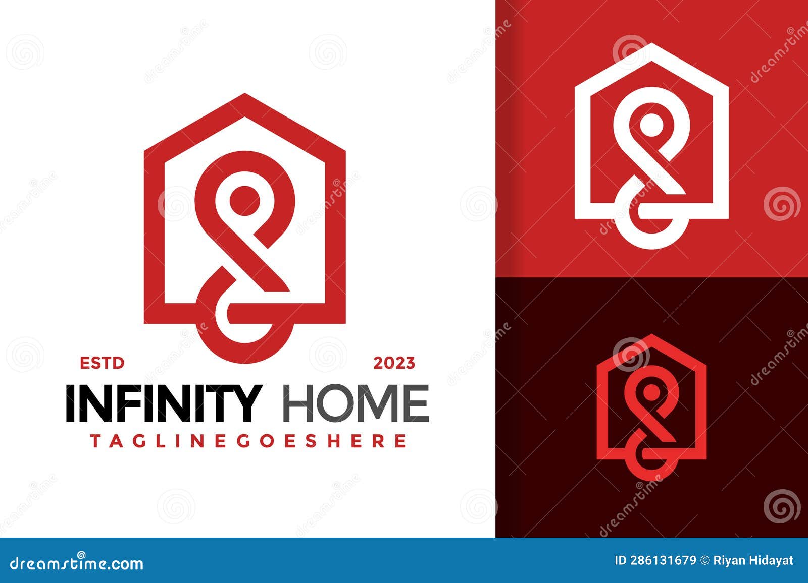Infinity House Pin Point Logo Design Vector Symbol Icon Illustration ...