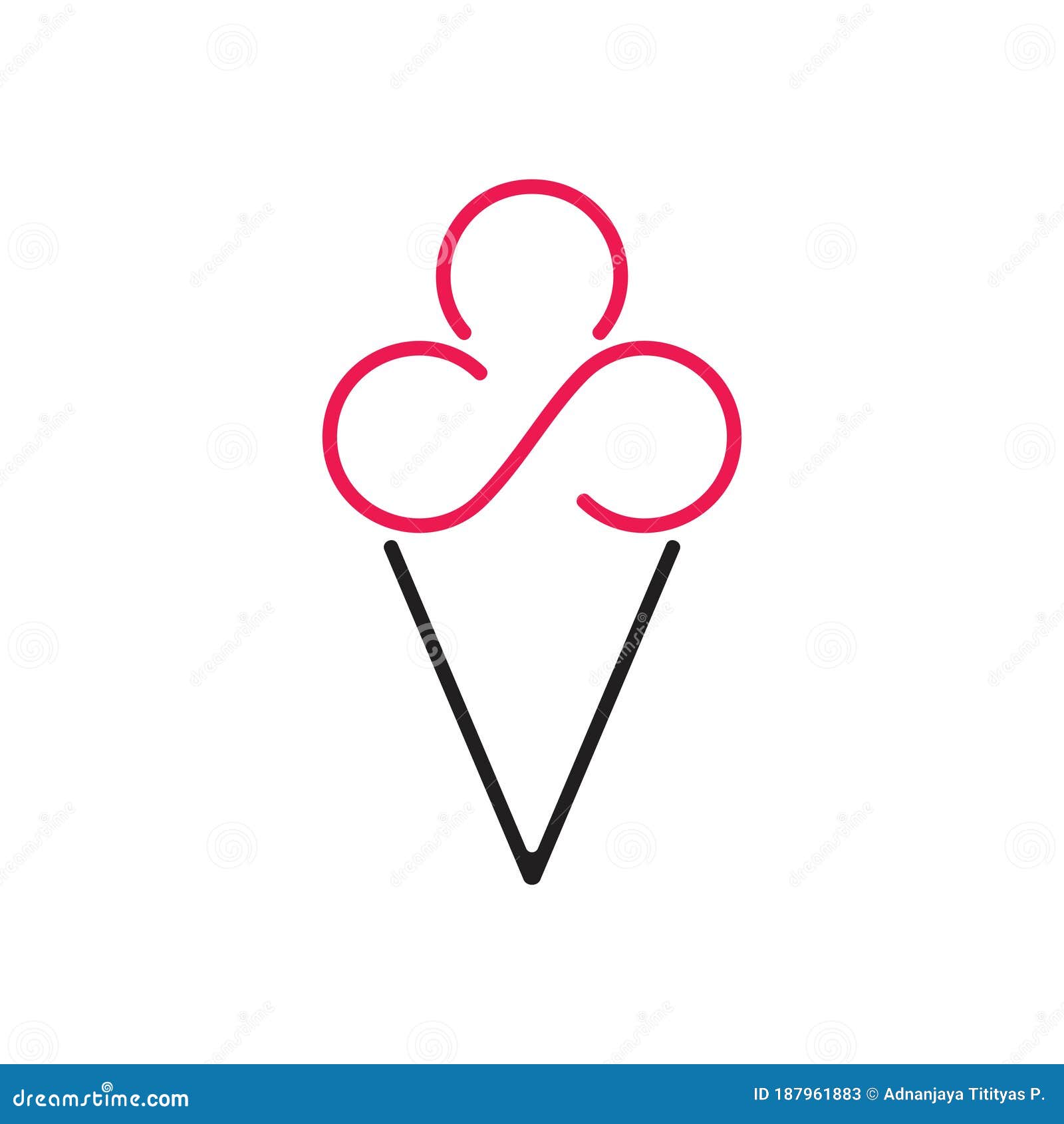 Infinity Ice Cream Design Logo Vector Stock Vector - Illustration of ...