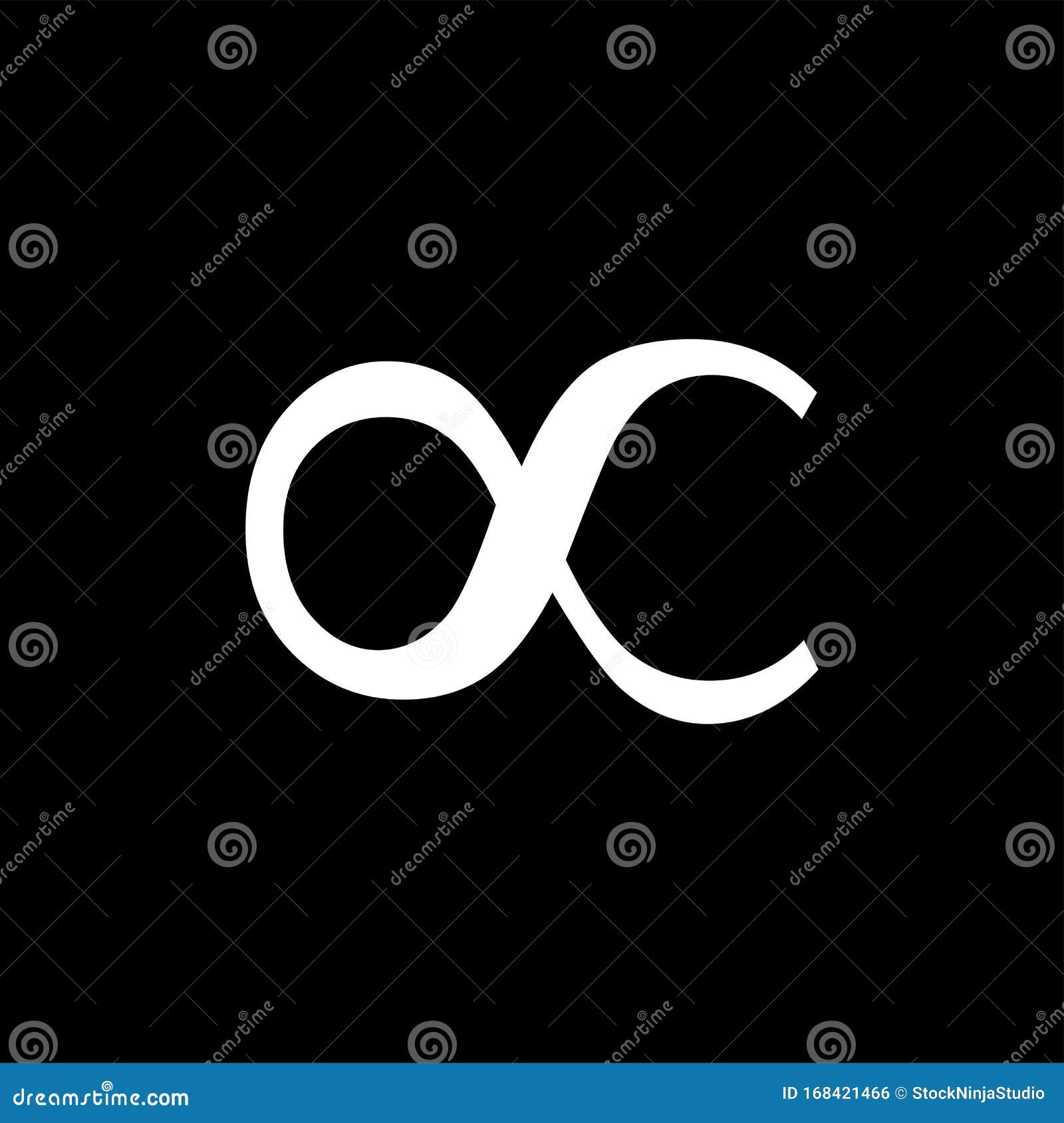 Infinity Icon on Black Background. Black Flat Style Vector Illustration ...