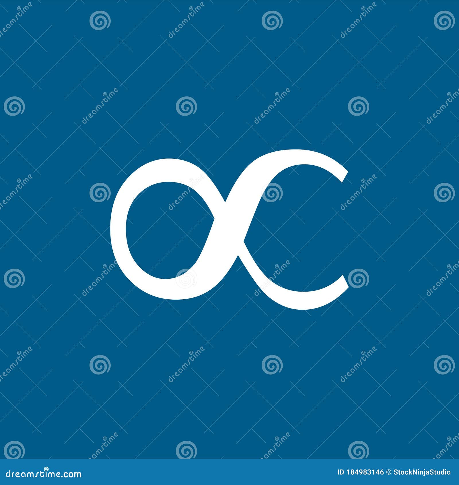 Infinity Icon on Blue Background. Blue Flat Style Vector Illustration ...