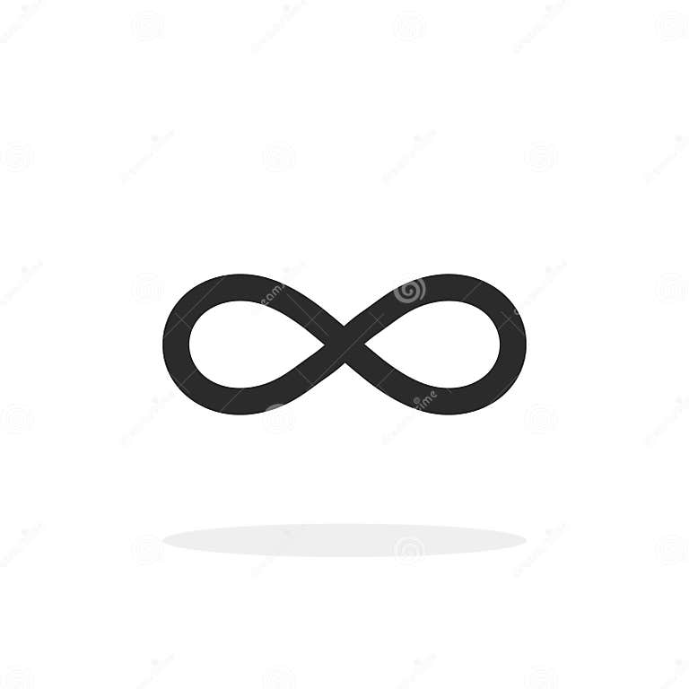 Infinity Icon Grey Colored. Isolated White Background. Symbol with ...