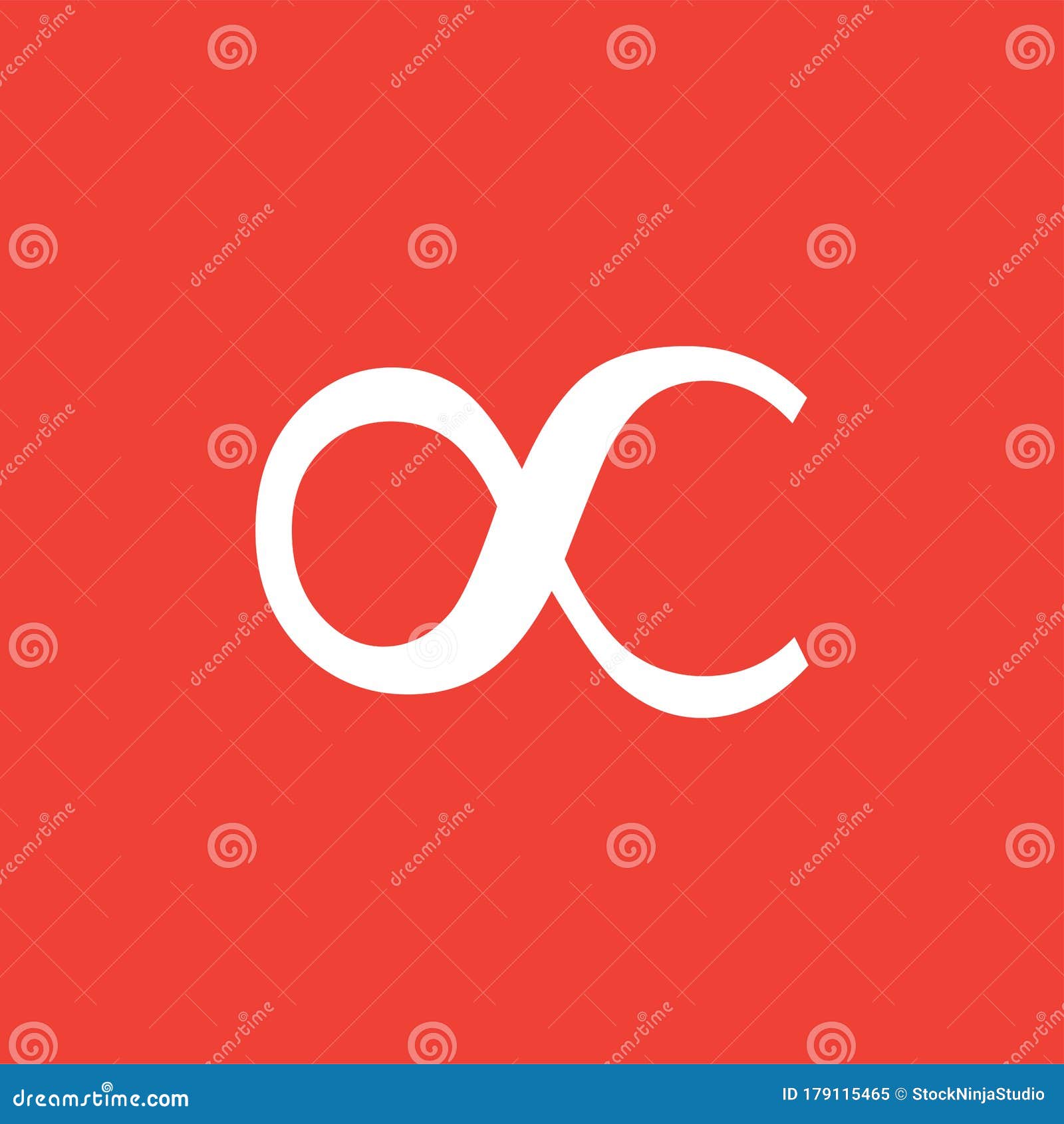 Infinity Icon on Red Background. Red Flat Style Vector Illustration ...