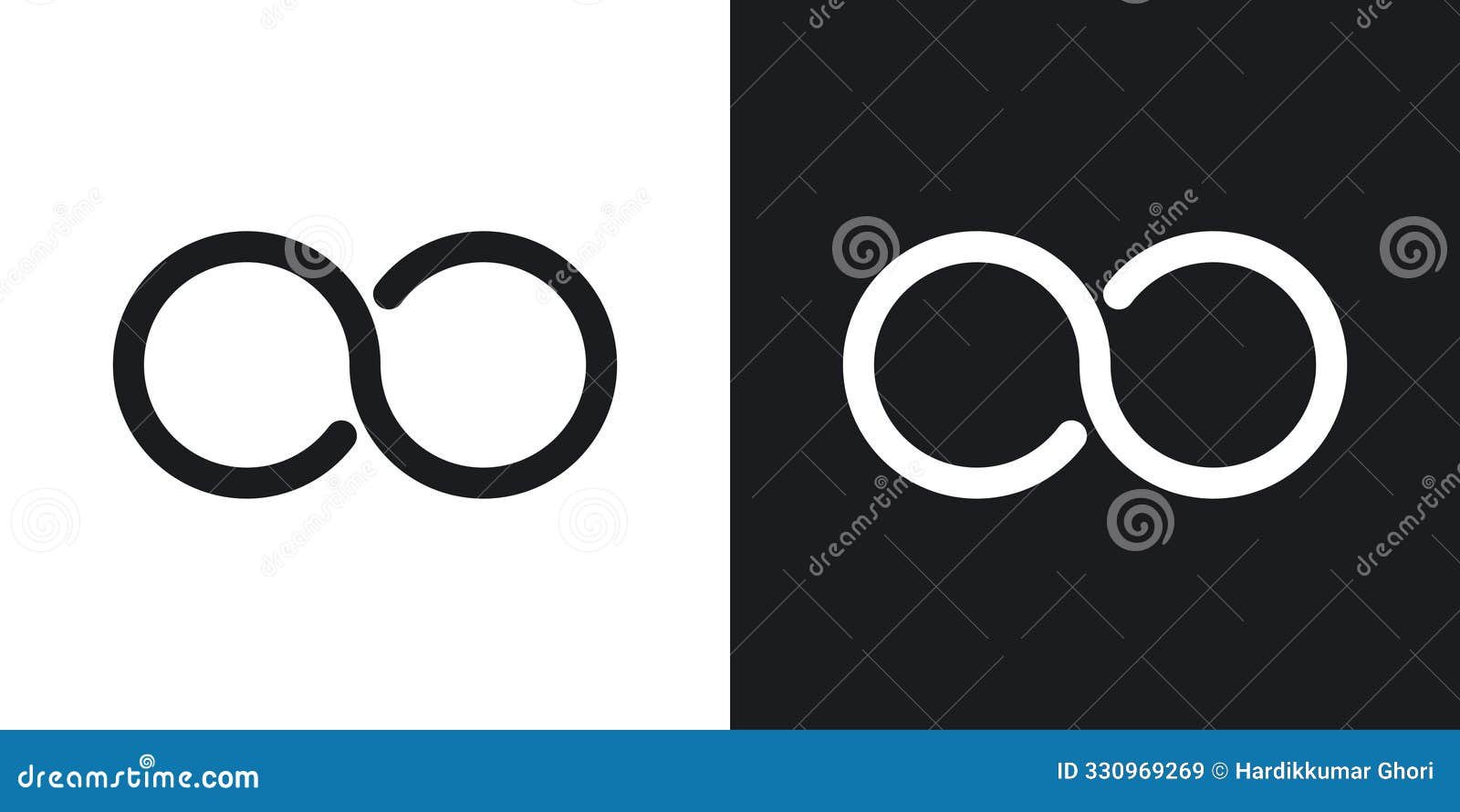 Infinity Icon Set. Infinite Loop Eternity Vector Symbol in a Black ...