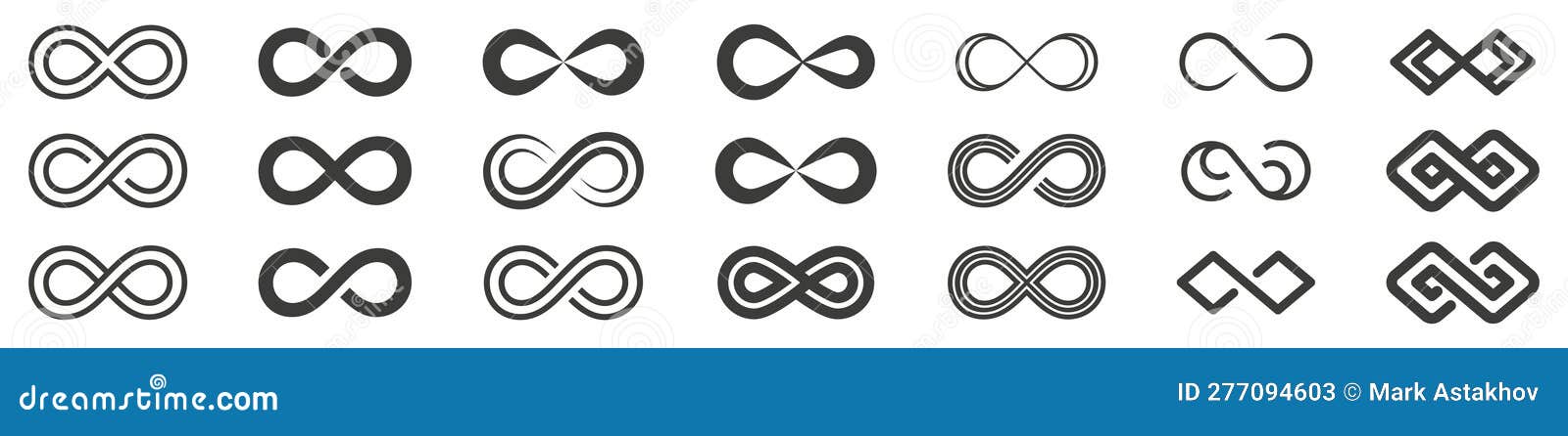 Infinity Icon Set. Infinity Symbol Collection. Vector Illustration ...