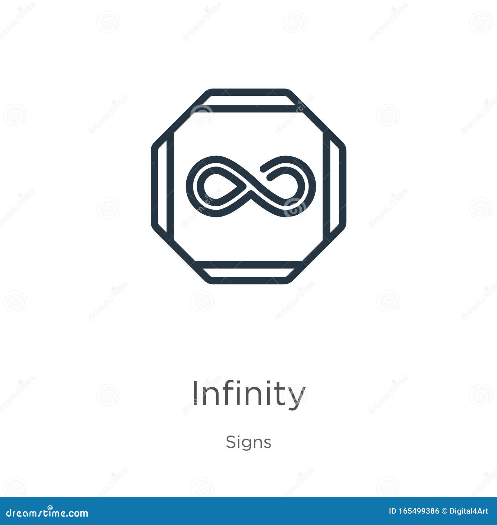 Infinity Icon. Thin Linear Infinity Outline Icon Isolated on White ...