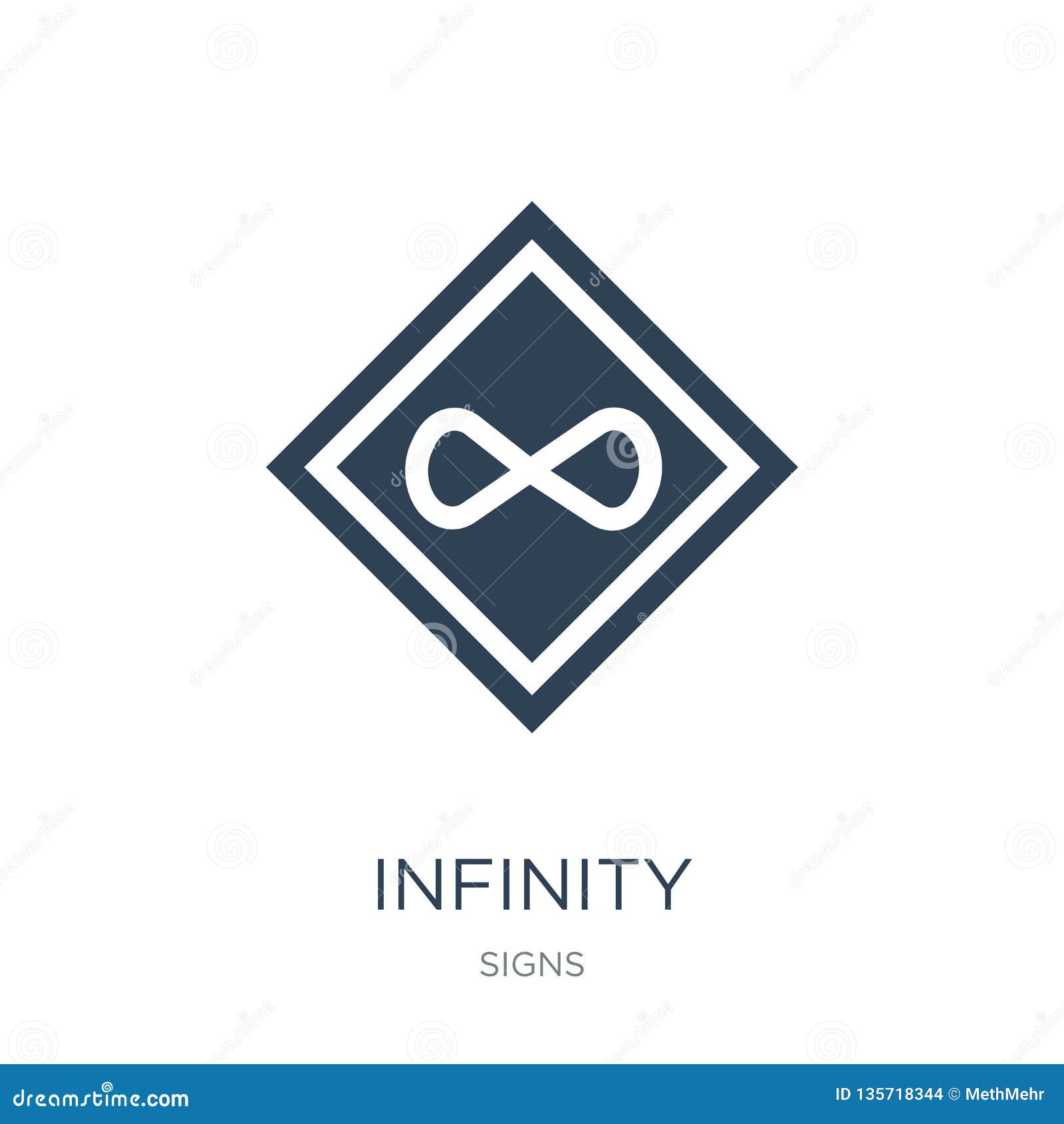 Infinity Icon in Trendy Design Style. Infinity Icon Isolated on White ...