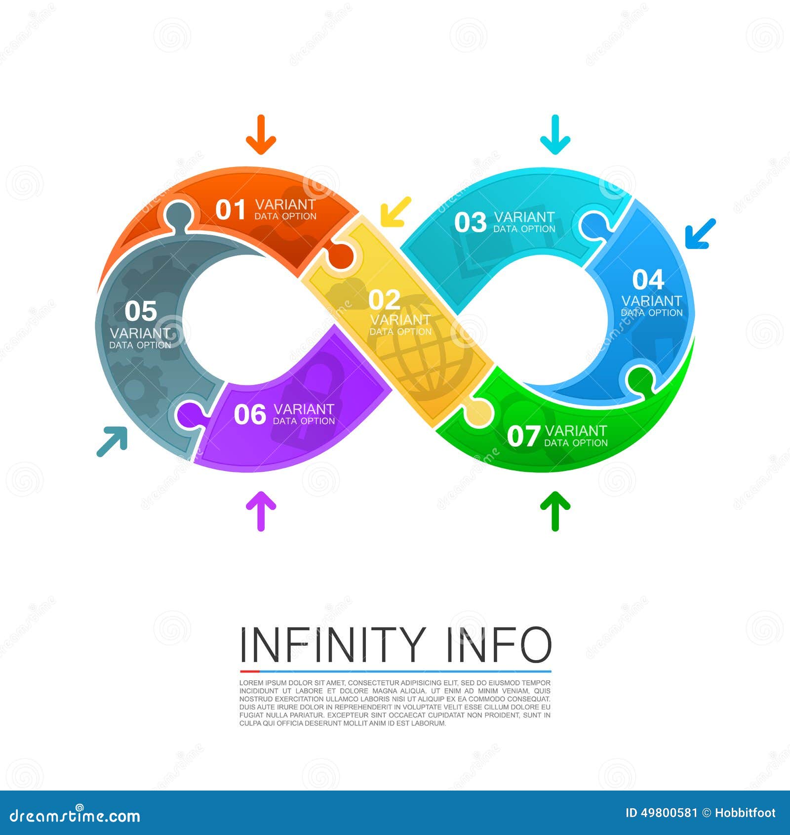 Infinity Infographic, Loop Timeline Diagram, 2 Steps Or Options Chart ...