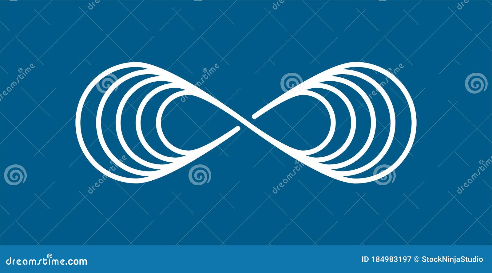 Infinity Illustration on Blue Background. Blue Flat Style Vector ...