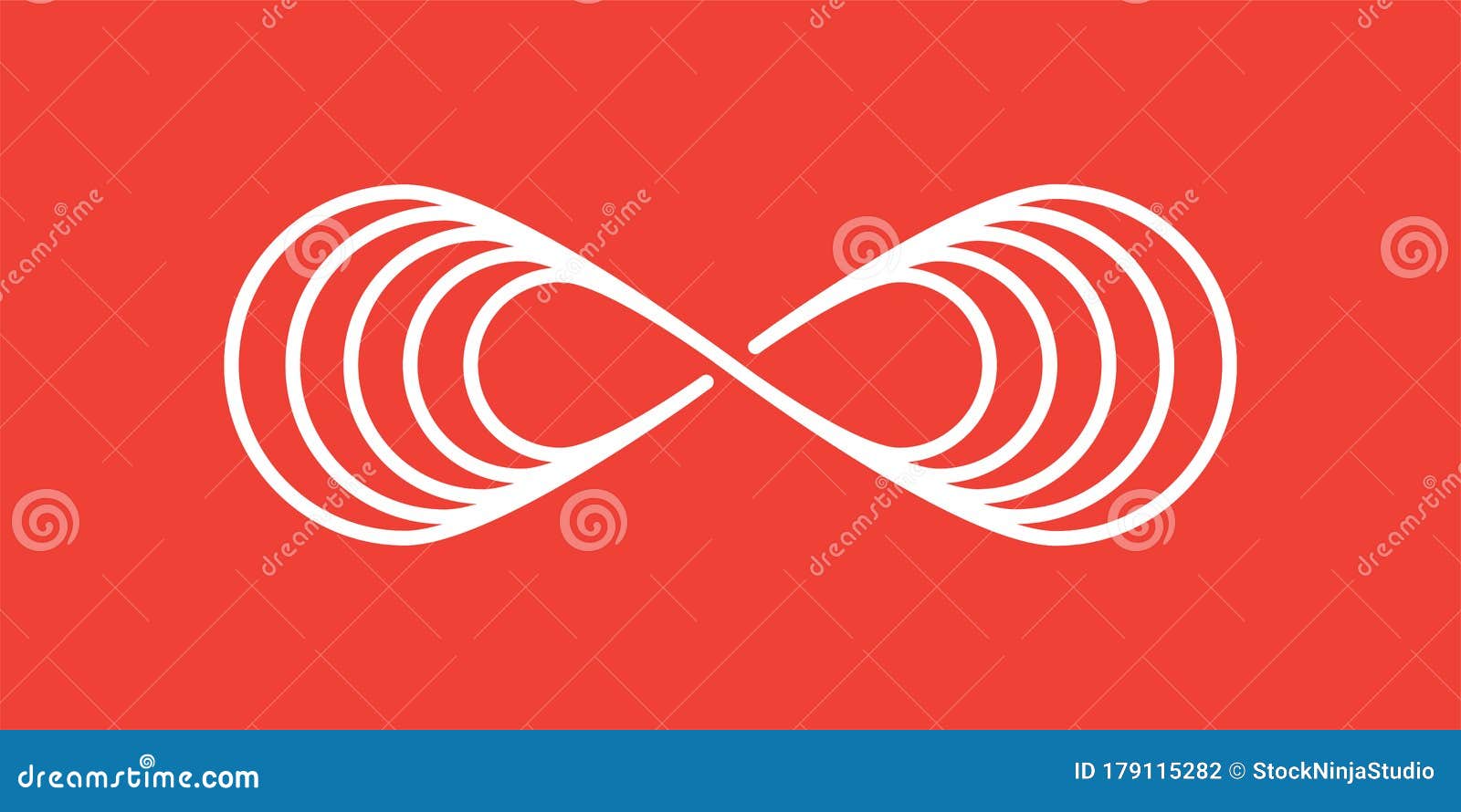 Infinity Illustration on Red Background. Red Flat Style Vector ...