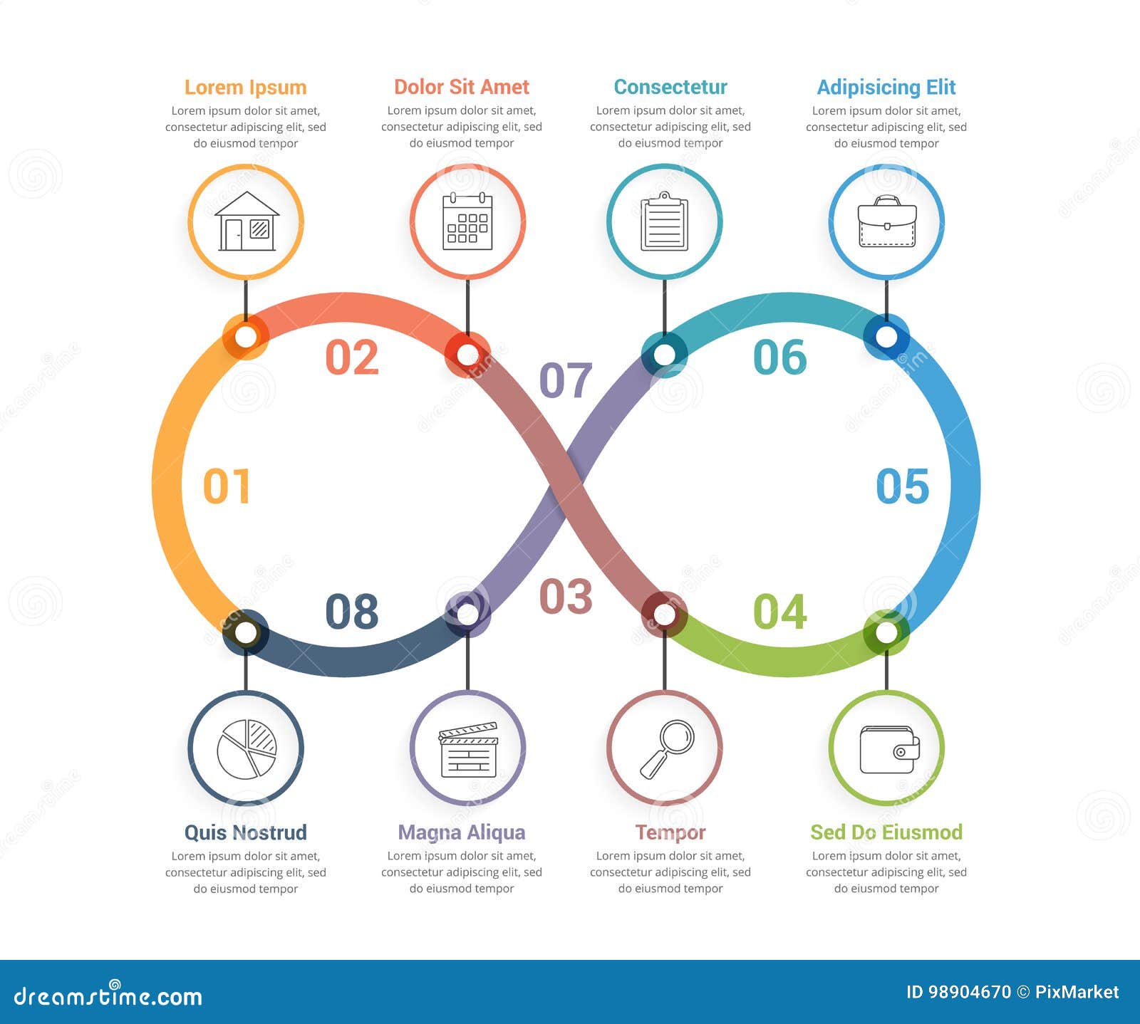 Infinity Infographics stock vector. Illustration of info - 98904670