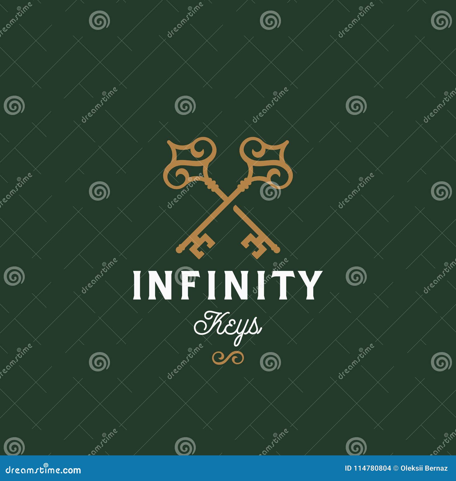 Infinity Keys. Abstract Vector Sign, Symbol or Logo Template Stock ...
