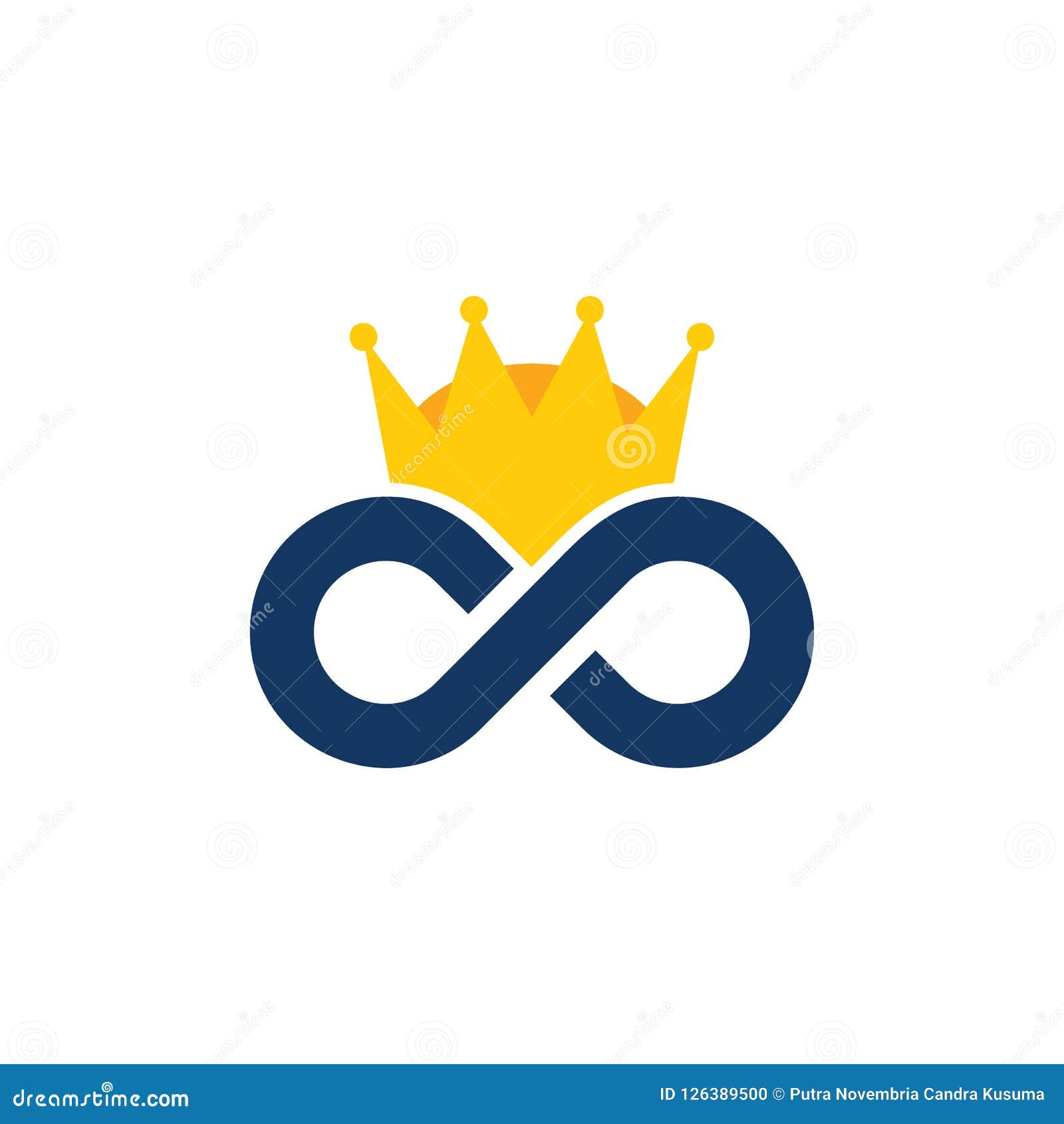 Infinity King Logo Icon Design Stock Vector - Illustration of endelss ...