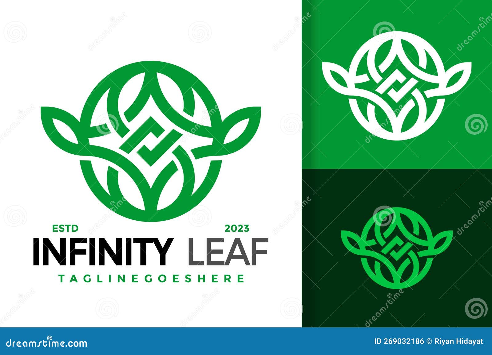Infinity Leaf Logo Logos Design Element Stock Vector Illustration ...