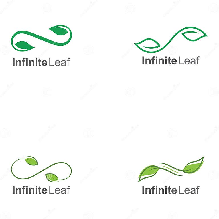 Infinity Leaf Vector Icon Illustration Logo Template Design Stock ...