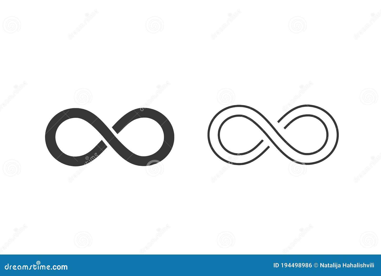 Infinity Line Icon Set. Vector Illustration Stock Vector - Illustration ...