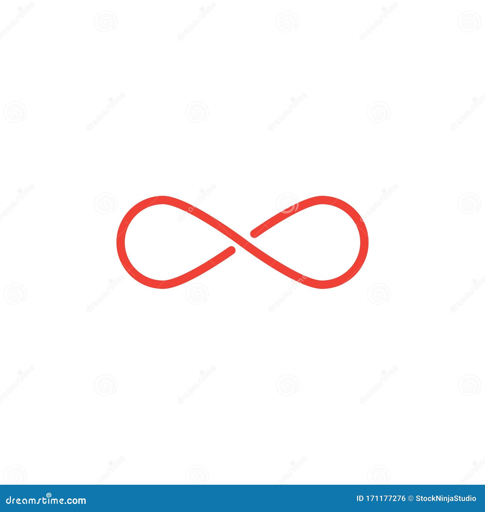 Infinity Line Red Icon on White Background. Red Flat Style Vector ...