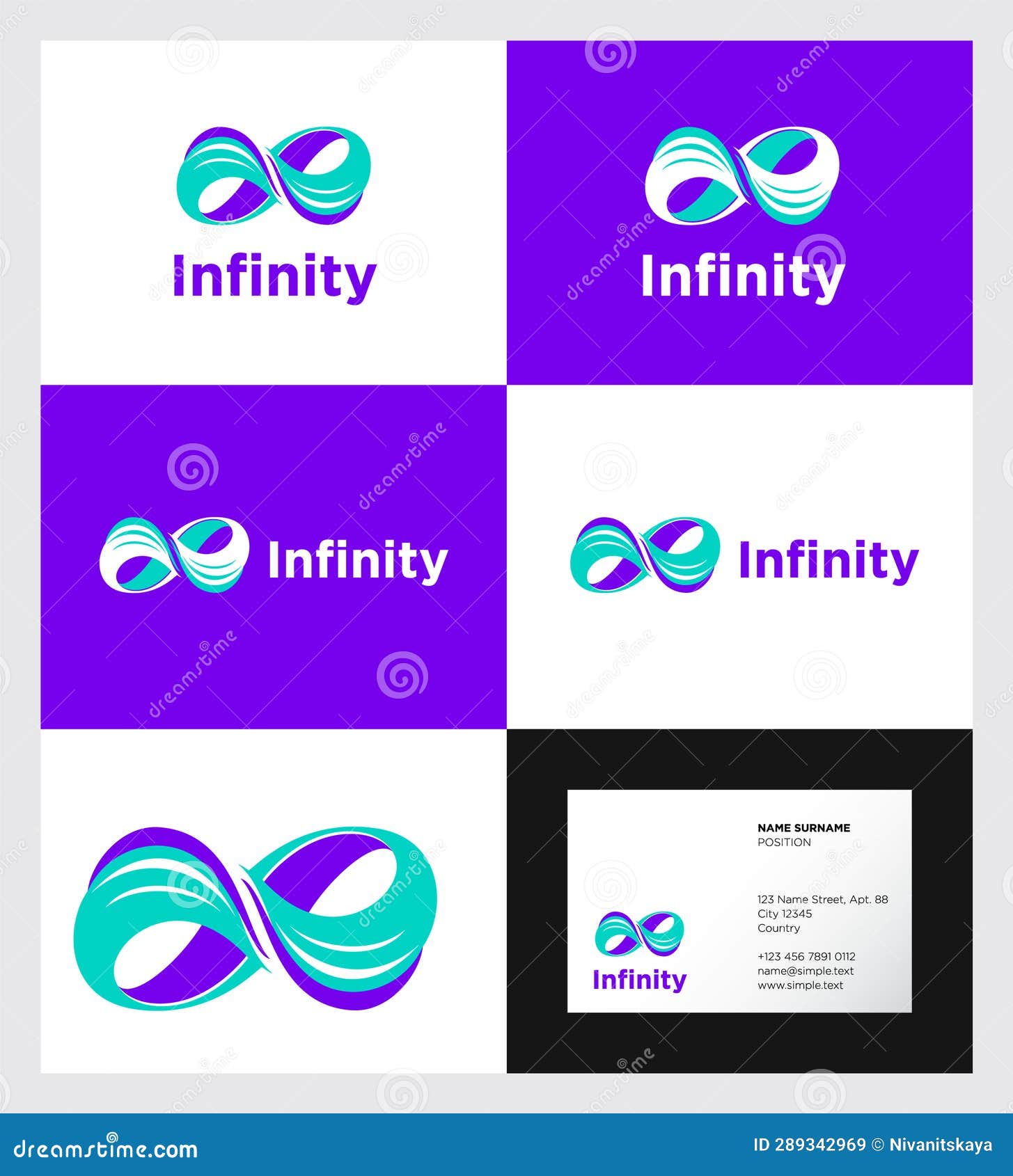 Infinity Logo. Blue Intertwining Shapes, Infinity, Loopable Twisted ...