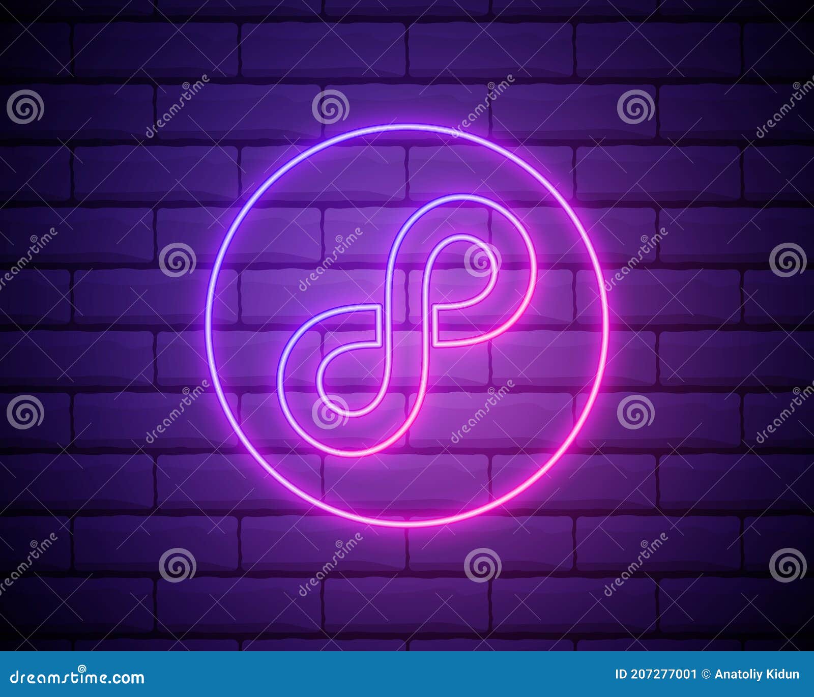 Infinity Logo Creative Concept with Glowing Neon Light Style Bold ...