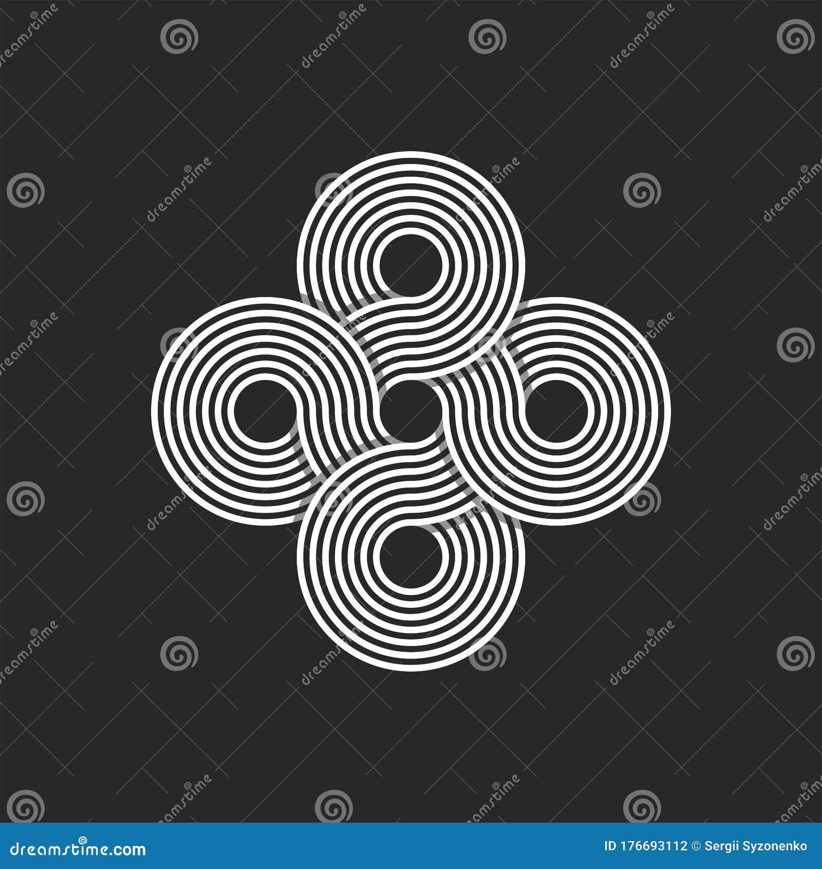 Infinity Logo Endless Geometric Symmetrical Pattern of Many Interwoven ...