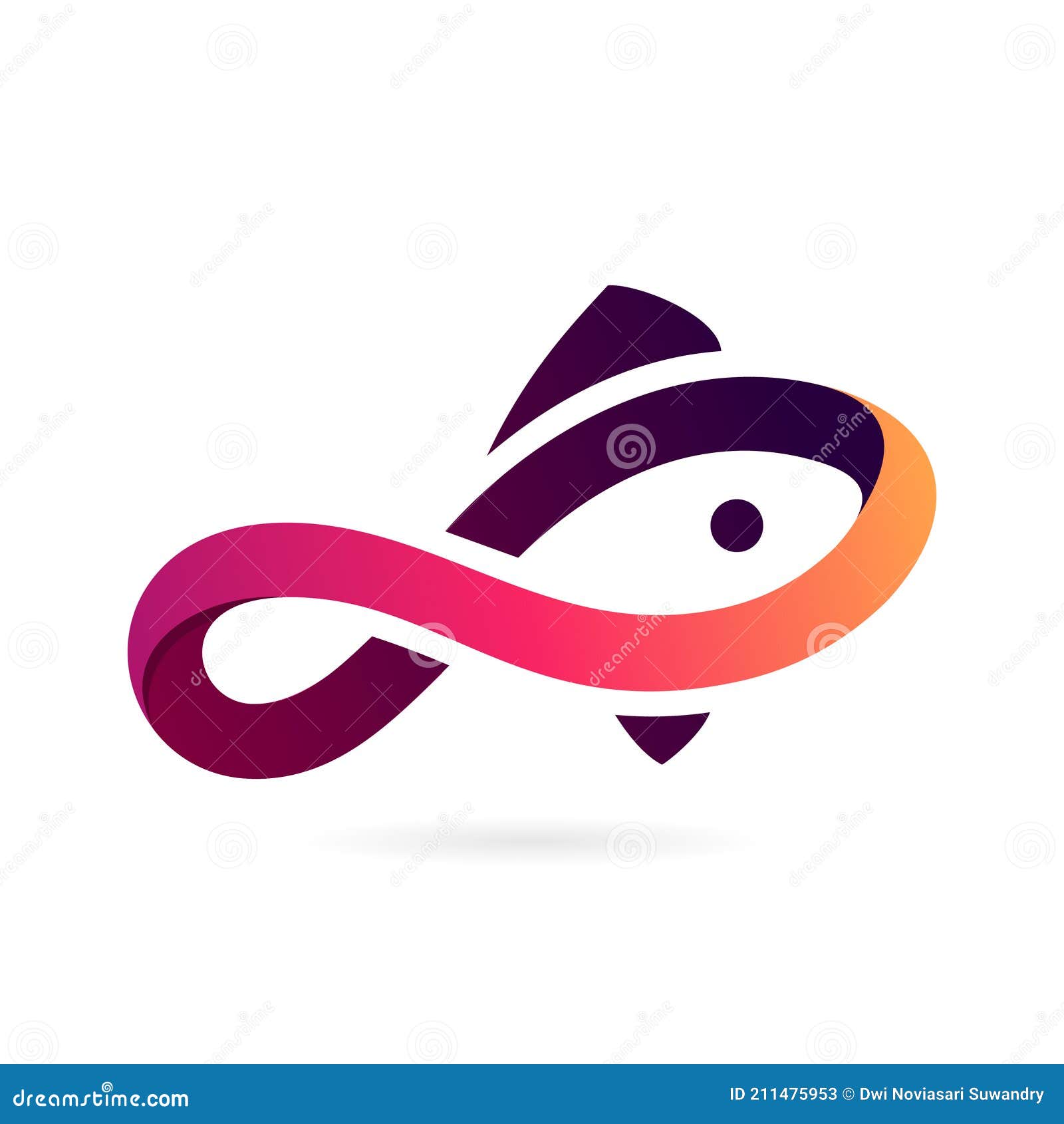 Infinity Logo with Fish Concept Stock Vector - Illustration of ...
