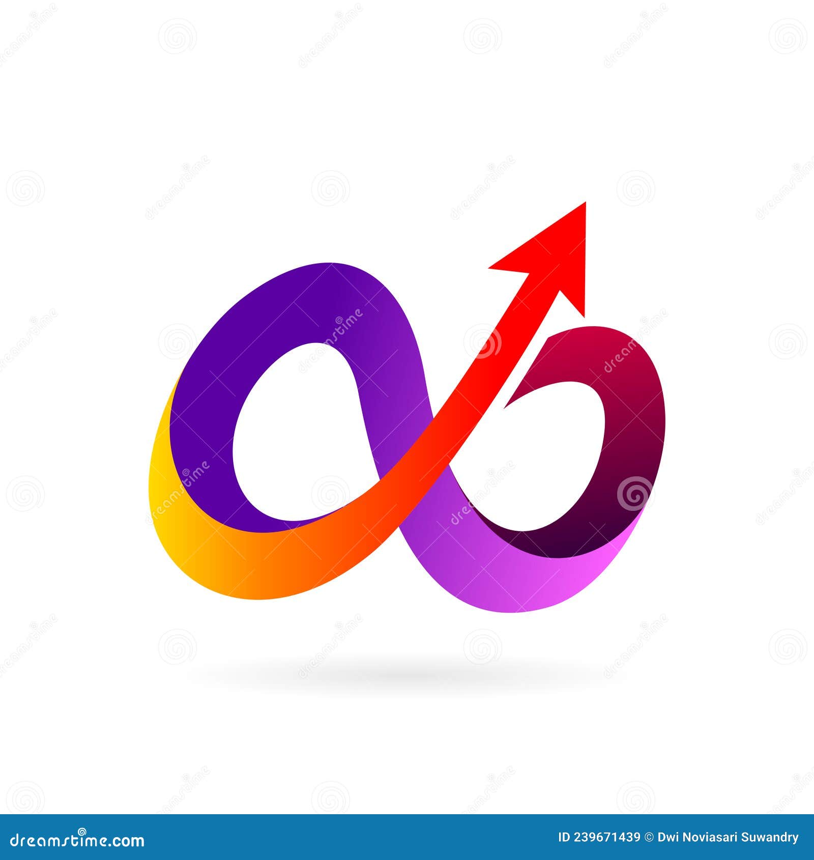 Infinity Logo Forming Growth Arrow Symbol Stock Vector - Illustration ...
