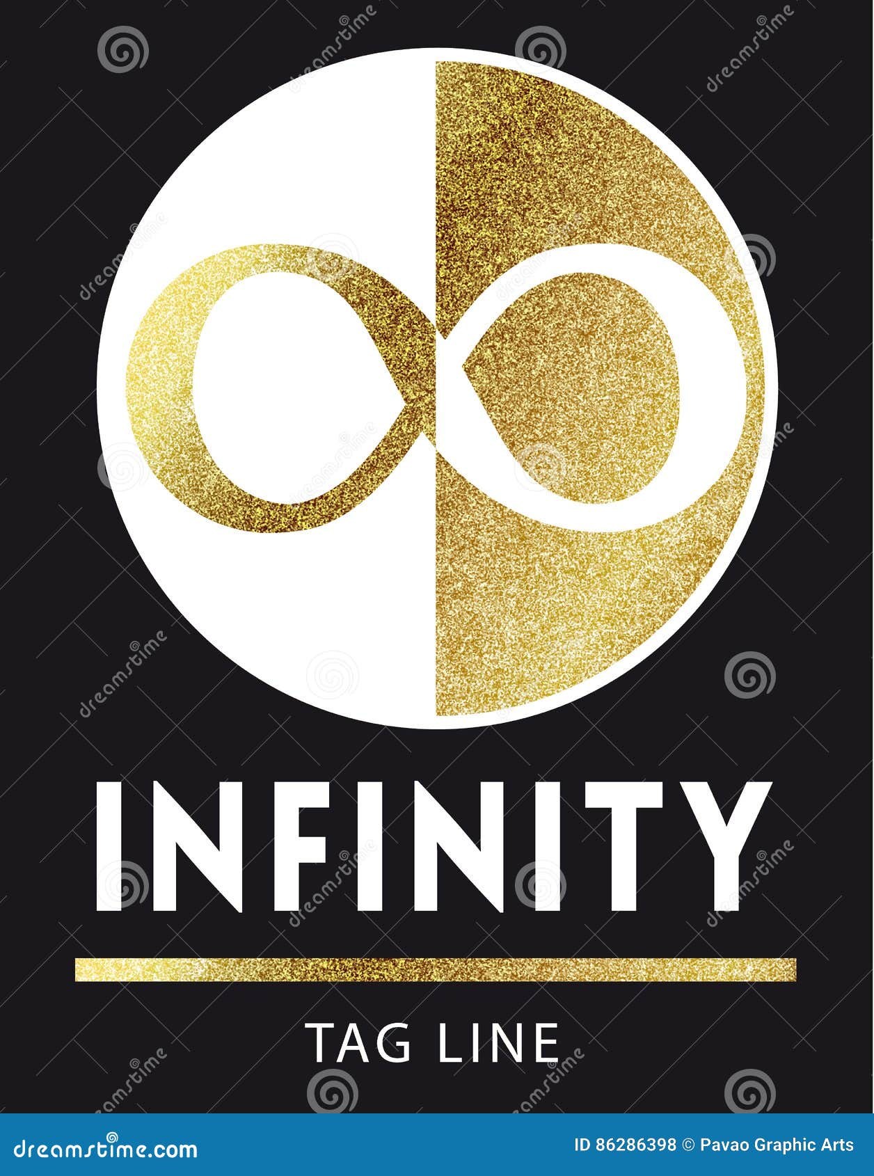 Infinity logo in golden stock vector. Illustration of eight - 86286398