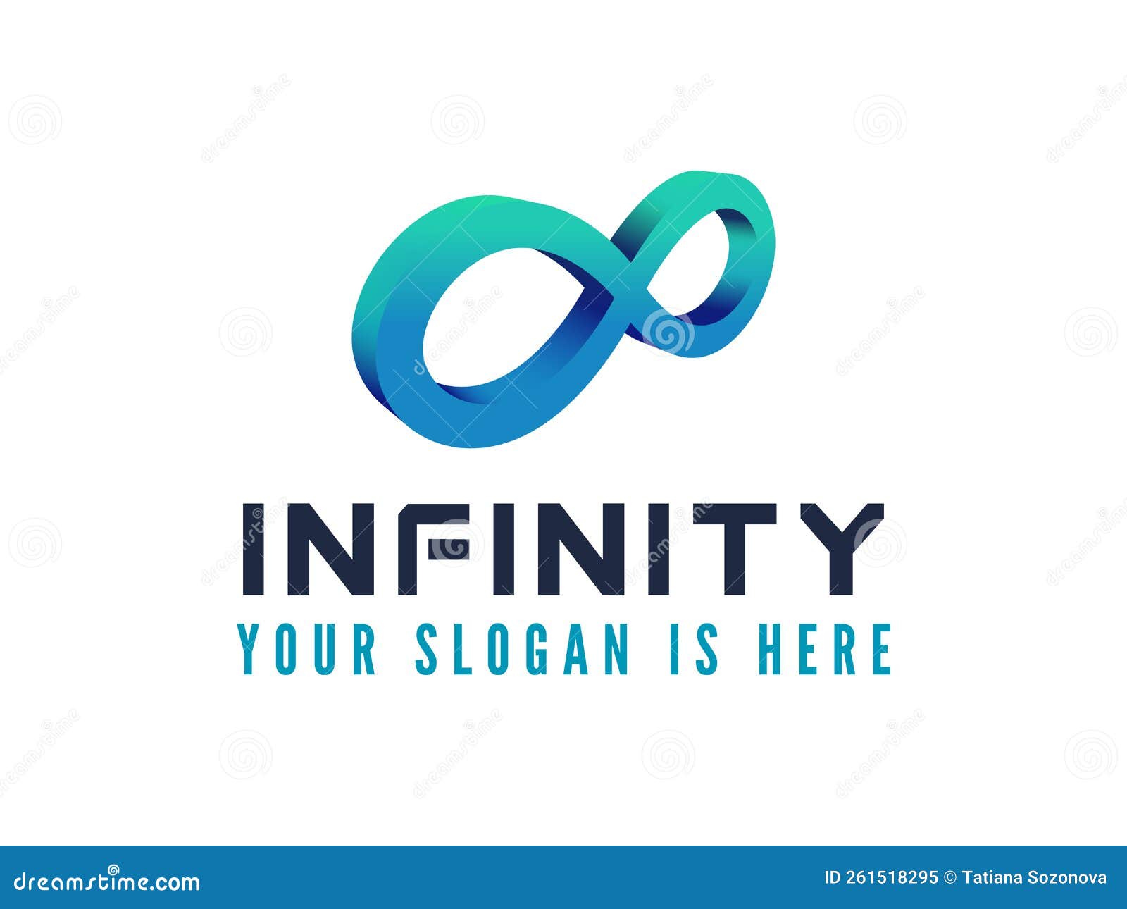 Infinity Logo Template, 3d Geometric Shape. Illustration Stock ...