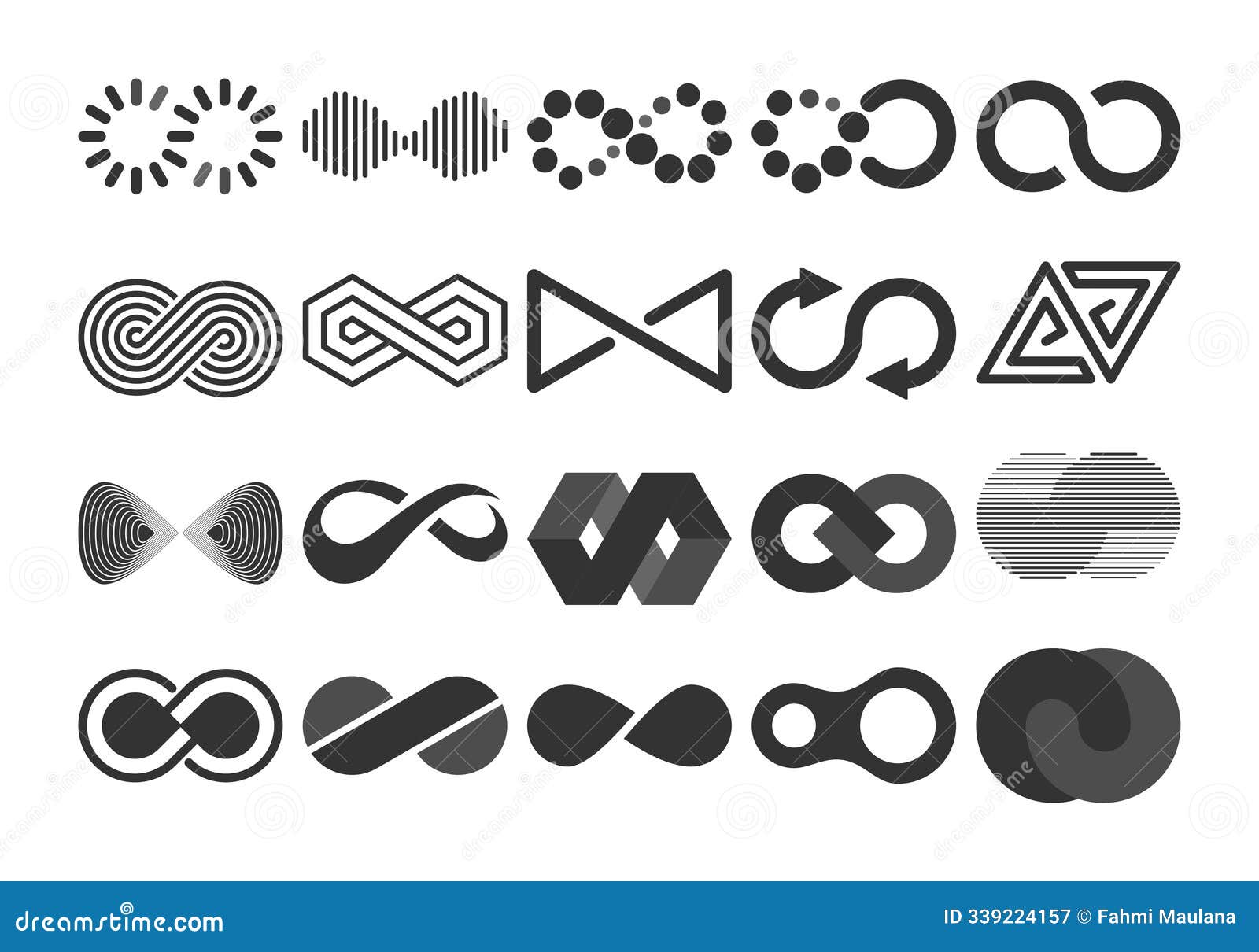 Infinity Logos Icon Element Set Stock Vector - Illustration of sign ...