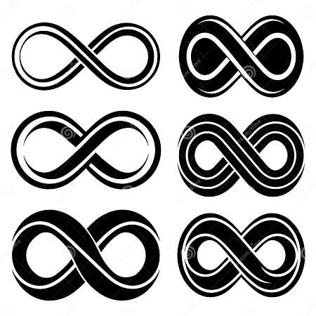Infinity Loop Icons. Endless Knot Symbols. Eternal Design Elements ...