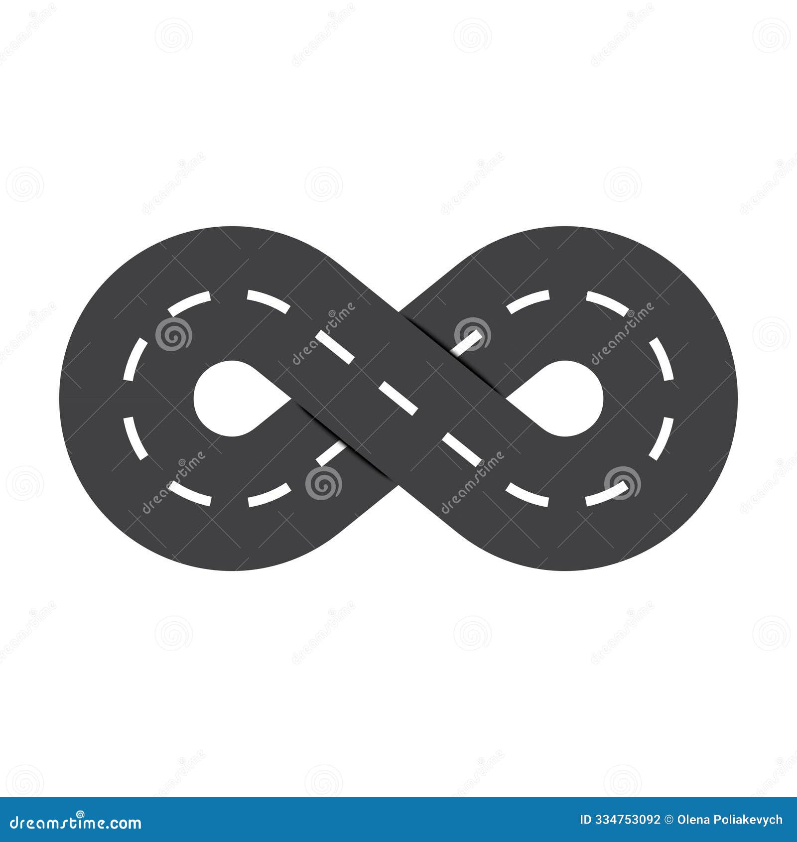Infinity Loop Road. Black Highway Symbol. Figure-eight Shape. Endless ...