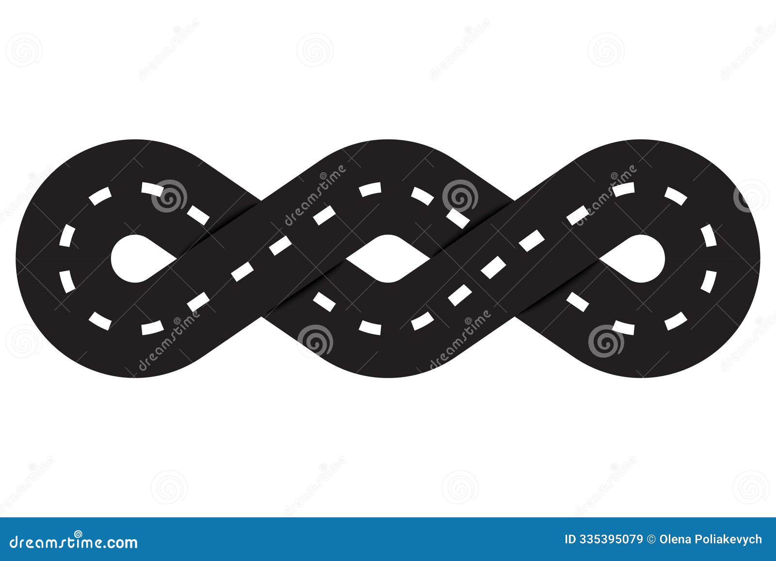 Infinity Loop Road. Endless Curved Path. Black Asphalt Route. Vector ...