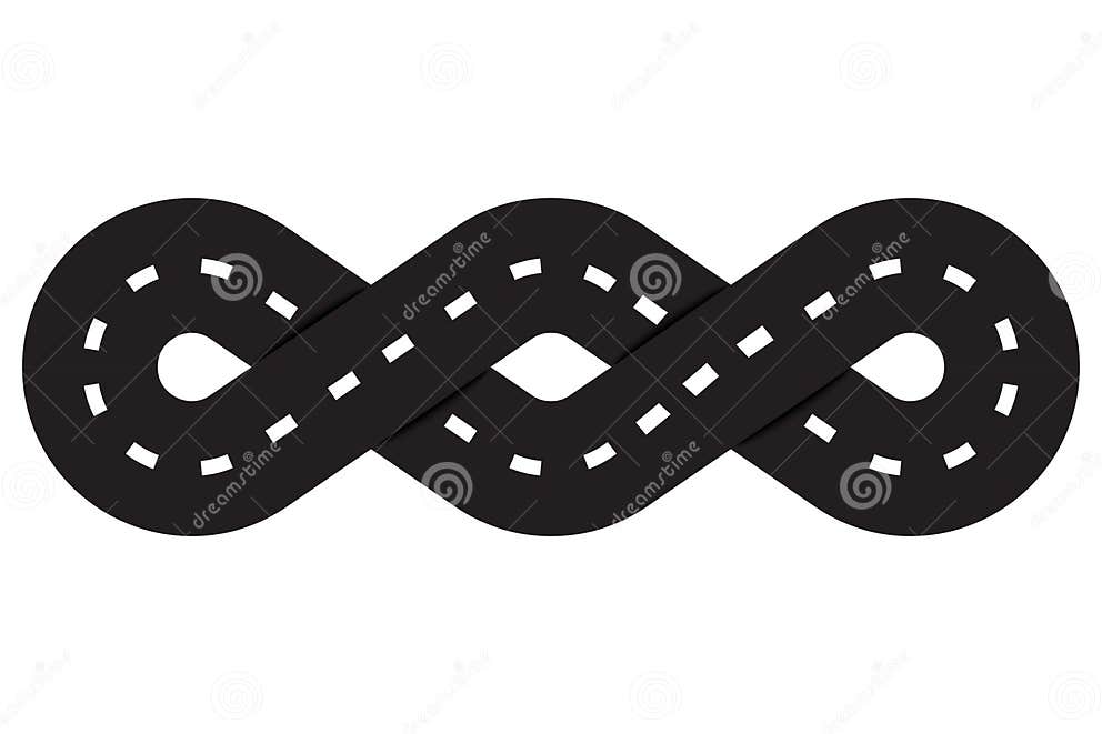 Infinity Loop Road. Endless Curved Path. Black Asphalt Route. Vector ...