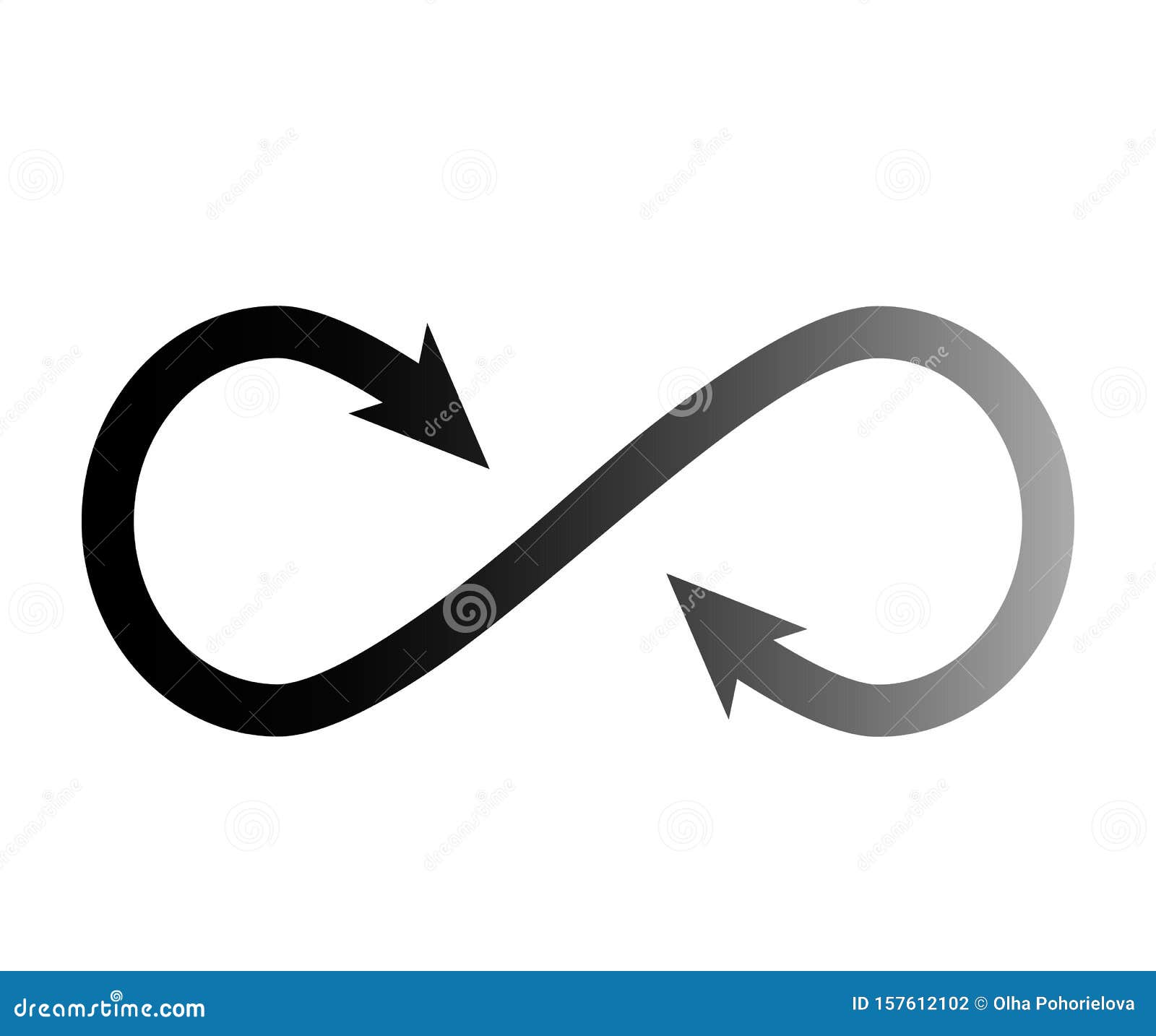 Infinity Loop Symbol with Arrow. Cycling Motion Icon Stock Vector ...