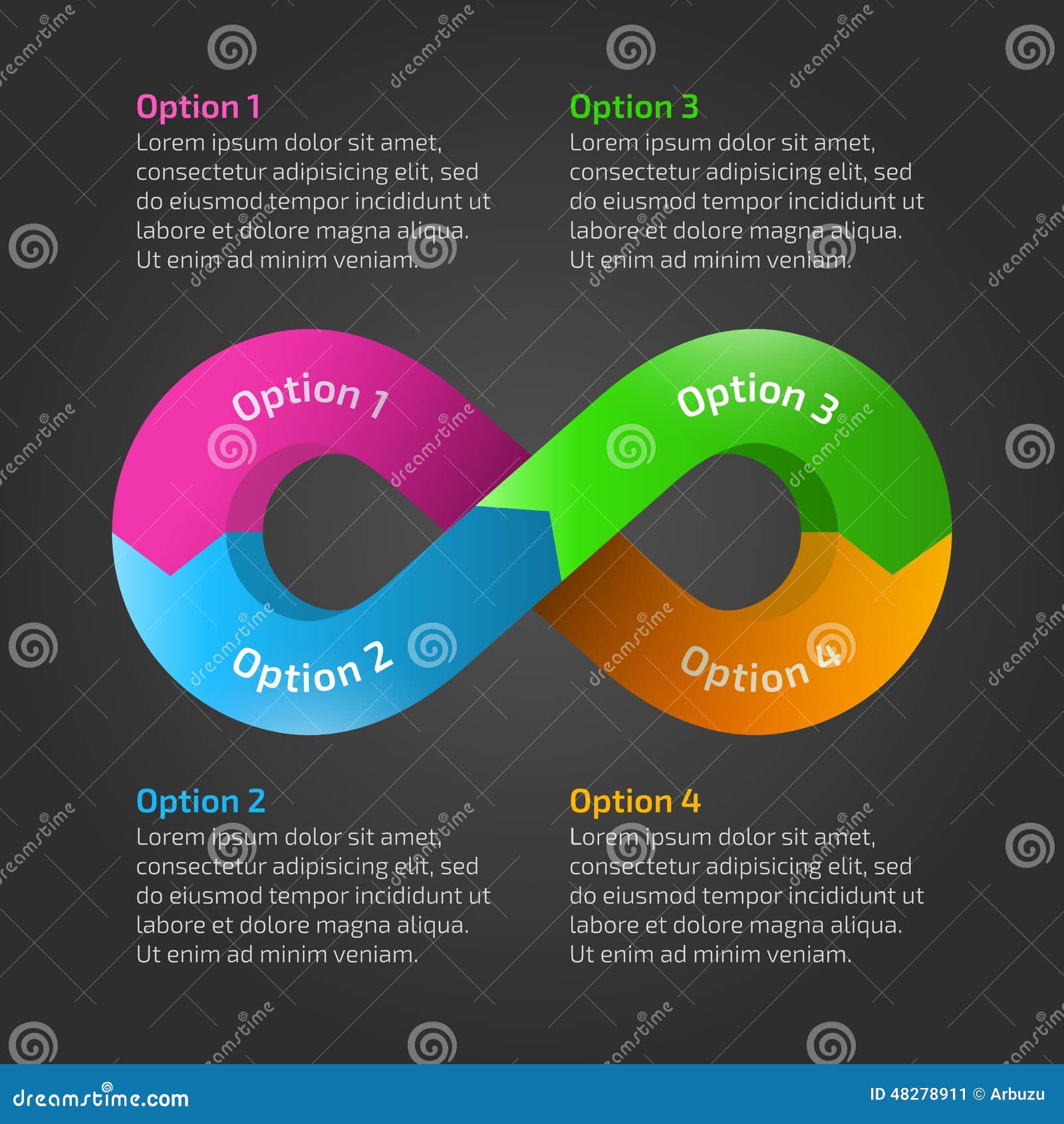 Infinity Loop Timeline Infographic Stock Vector - Illustration of ...