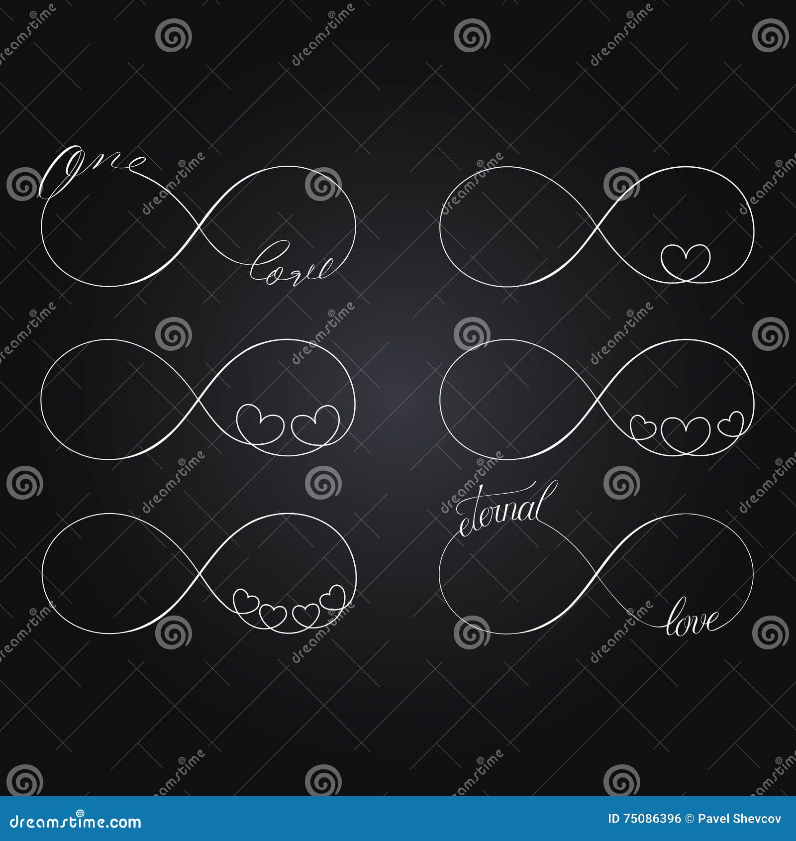 Infinity love symbols set stock vector. Illustration of modern - 75086396