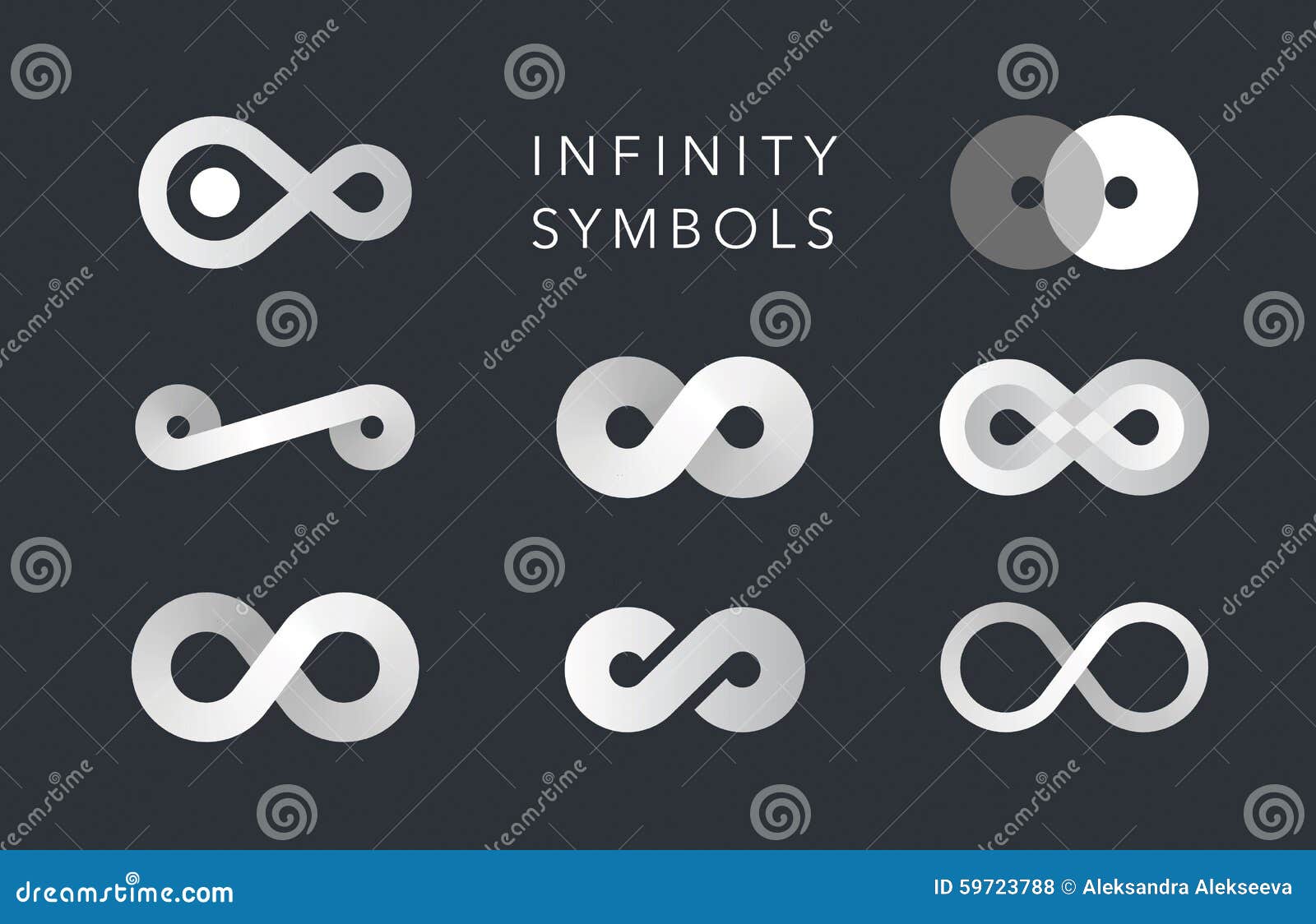 Infinity Monochrome Symbols Vector Set Stock Vector - Illustration of ...