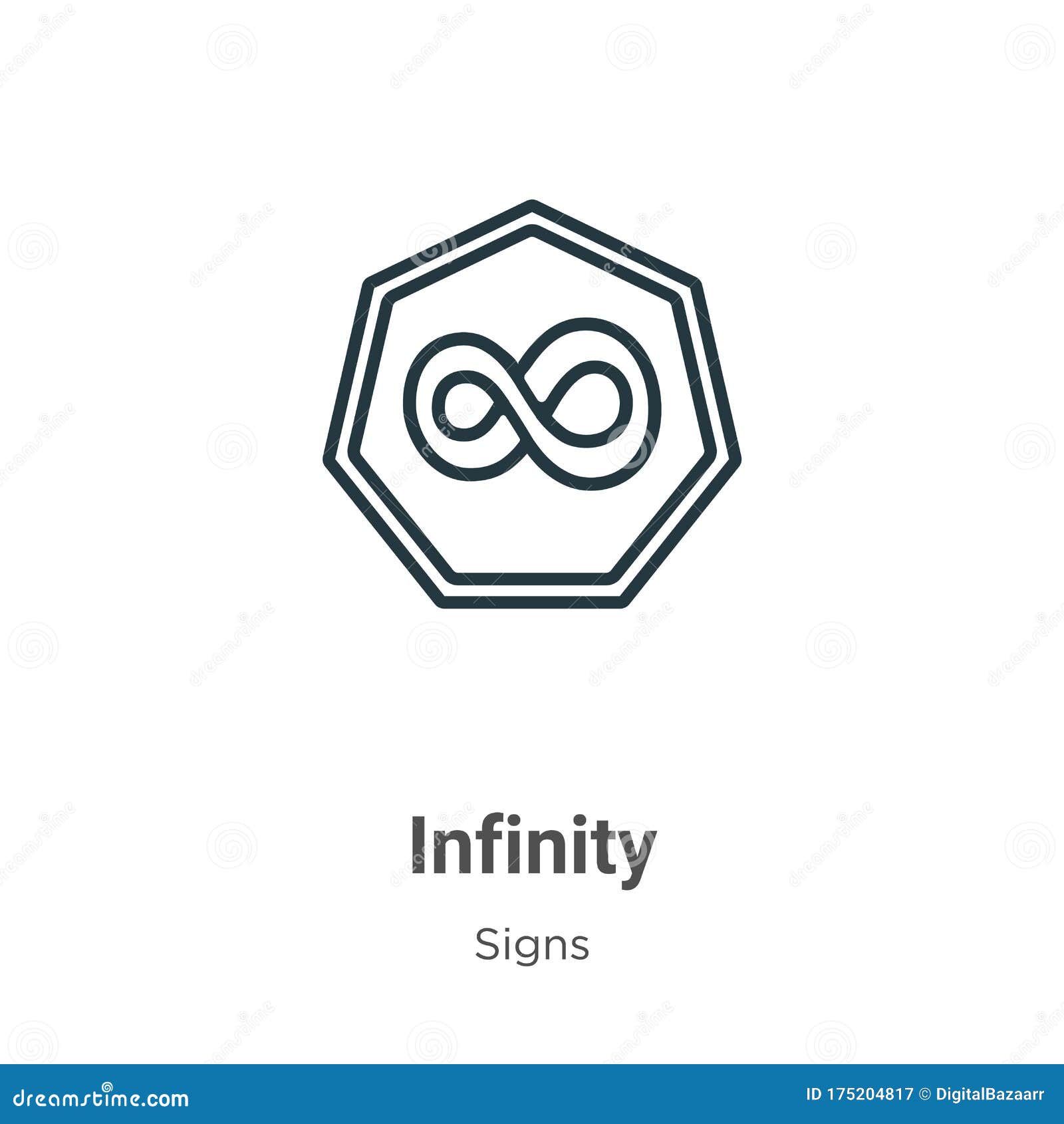 Infinity Outline Vector Icon. Thin Line Black Infinity Icon, Flat ...