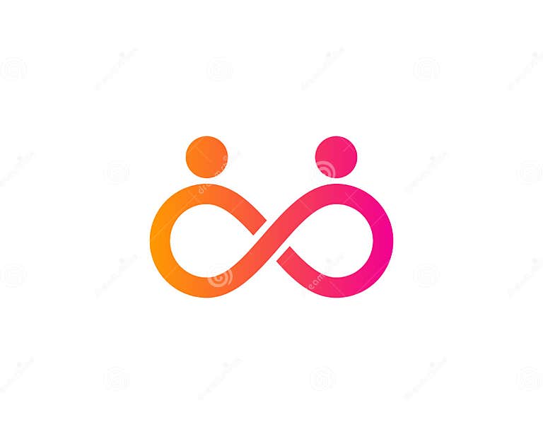 Infinity People Icon Logo Design Element Stock Vector - Illustration of ...