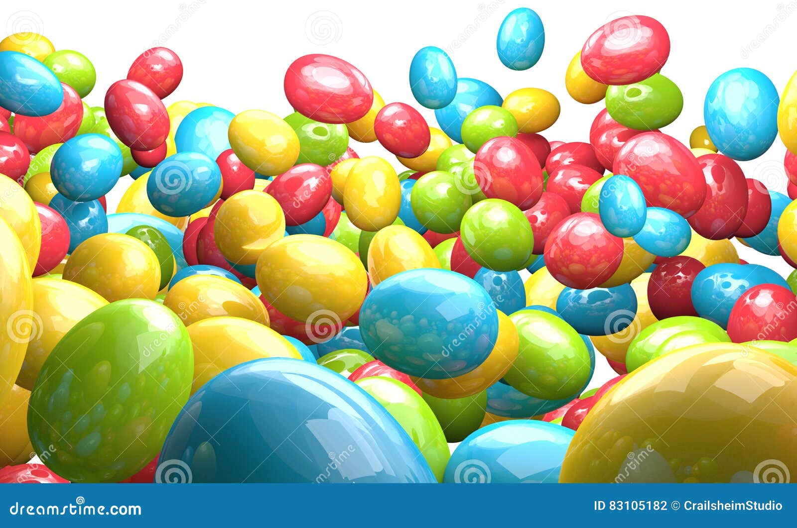Infinity Pile Easter Eggs 3d Render Stock Illustration - Illustration ...