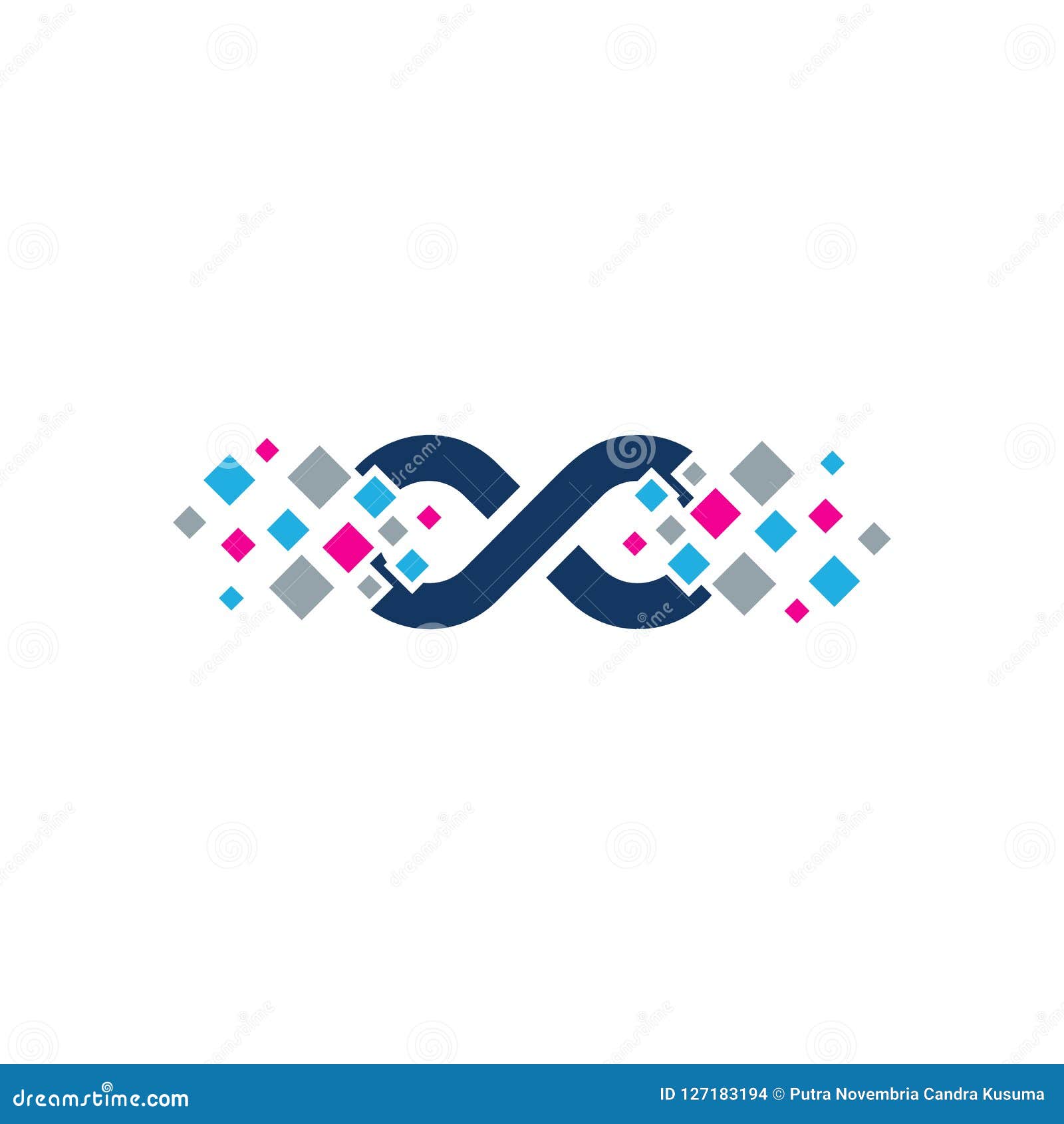 Infinity Pixel Logo Icon Design Stock Vector - Illustration of abstract ...