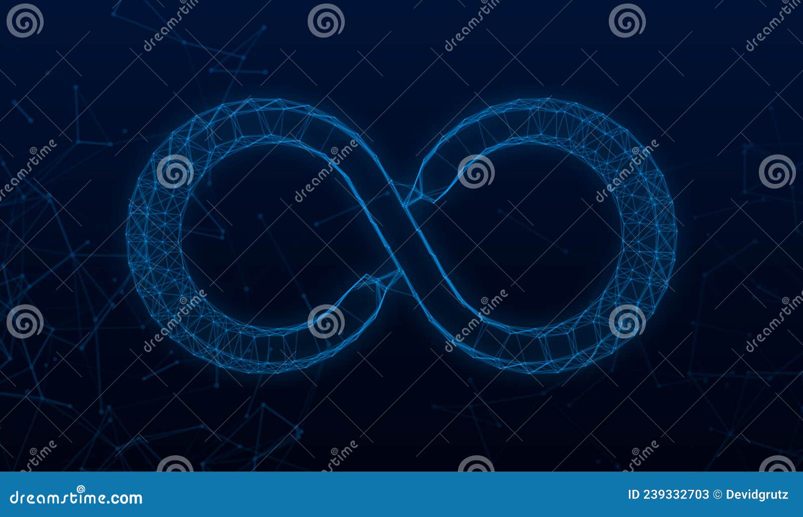 Infinity in Plexus Icon Style . Round Logo. Future Concept Stock Vector ...