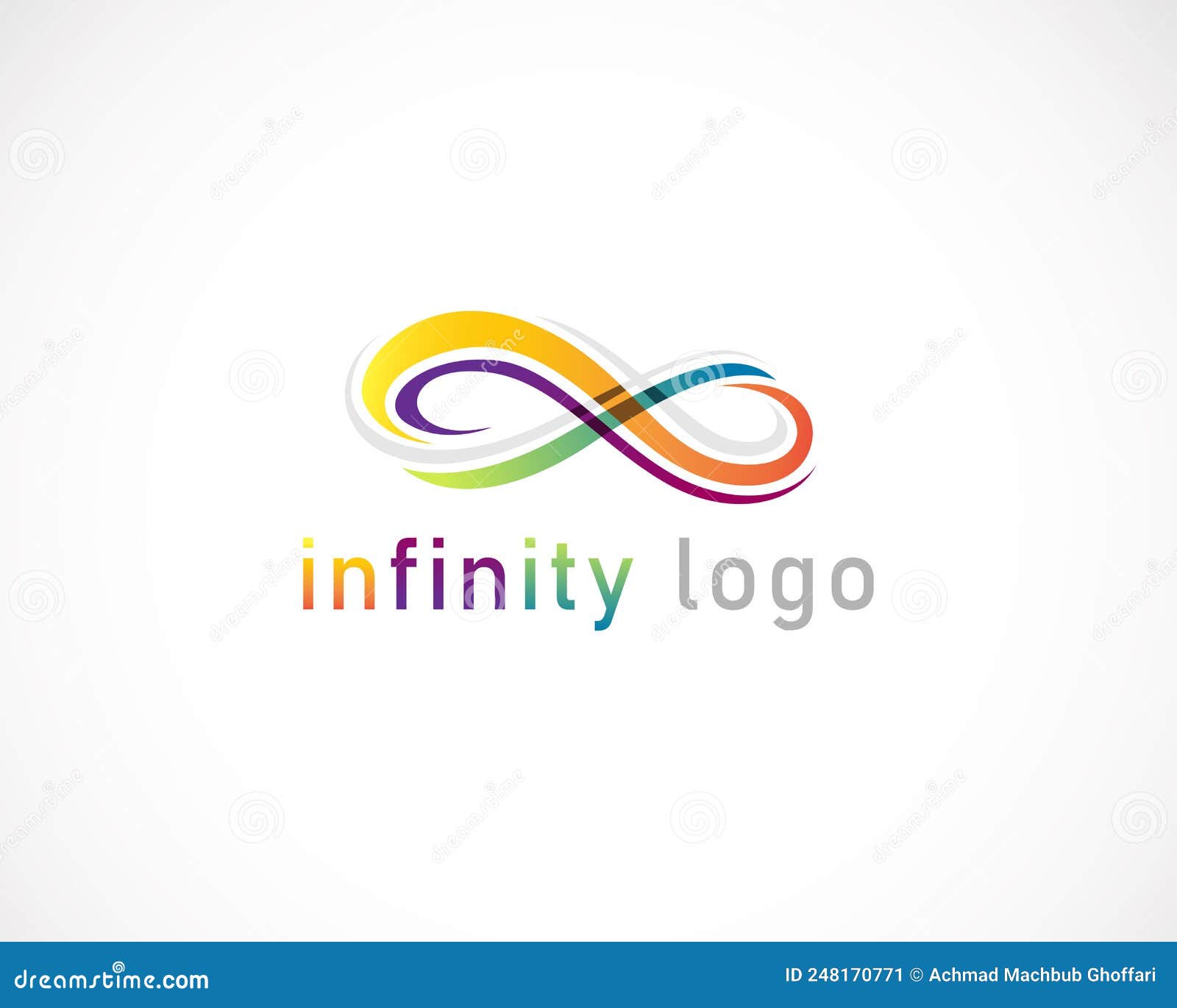 Infinity Logo Creative Color Gradient Connect Line Stock Illustration ...