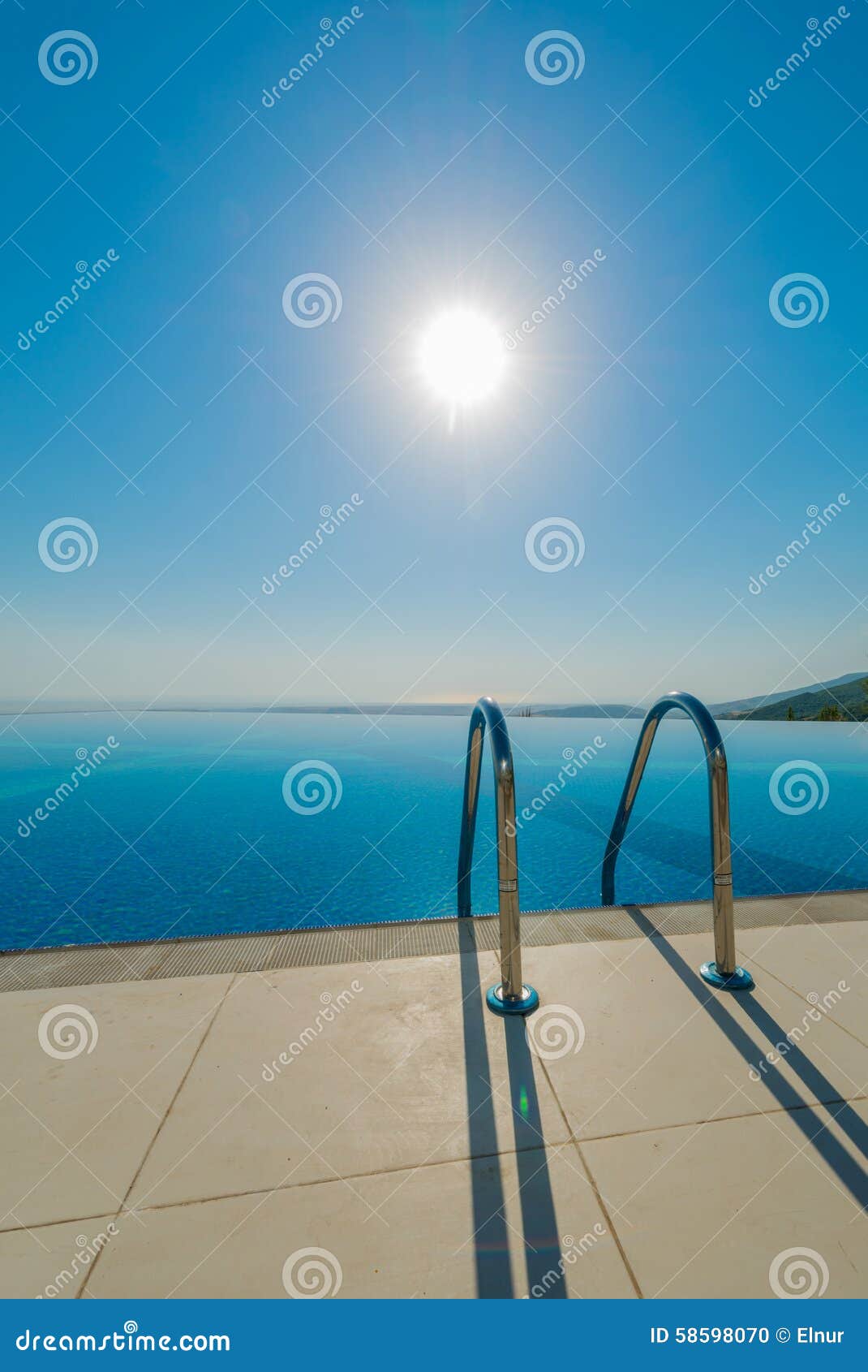 Infinity Pool on the Bright Summer Day Stock Photo - Image of outdoor ...