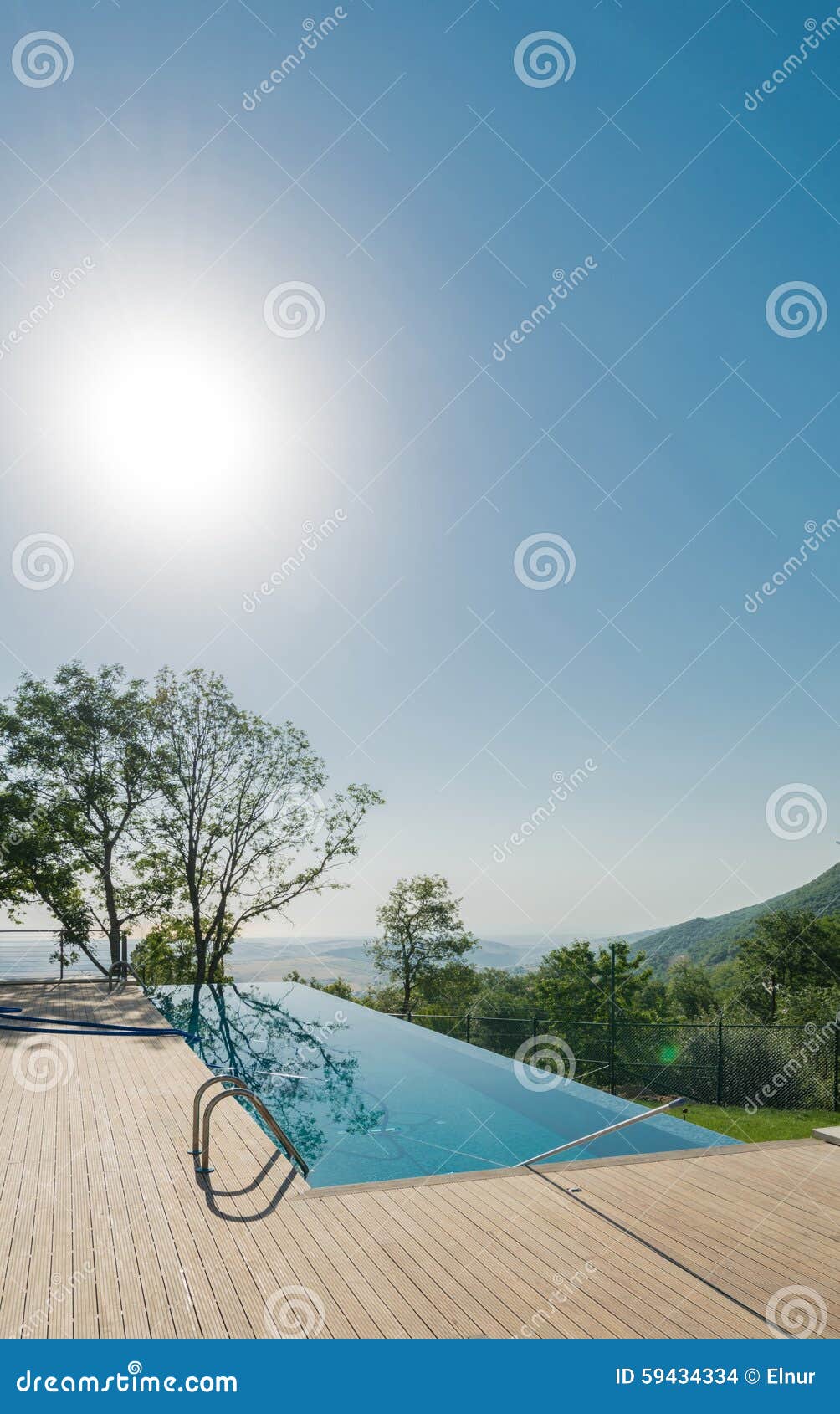 Infinity Pool on the Bright Summer Day Stock Photo - Image of romantic ...