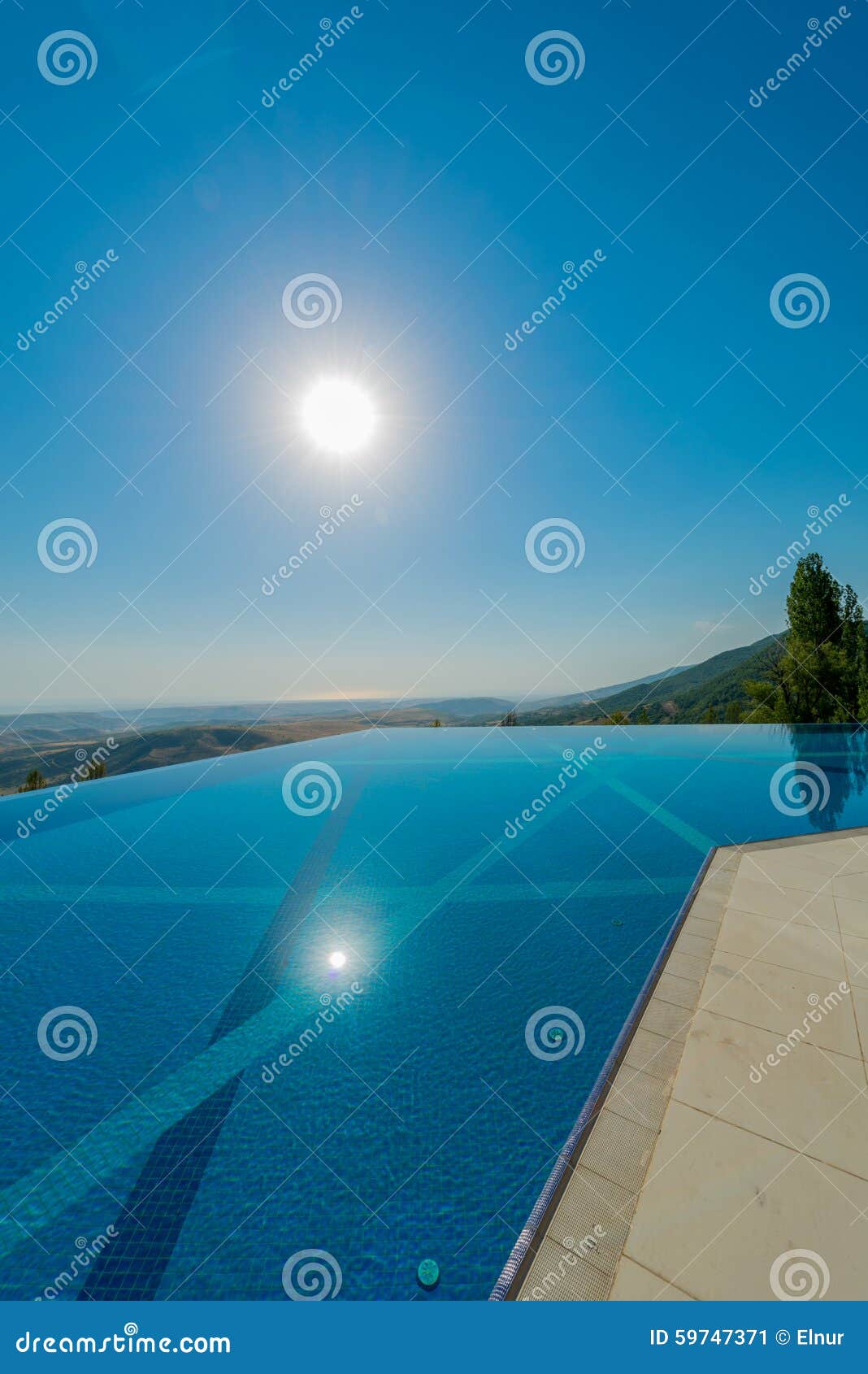 Infinity Pool on the Bright Summer Day Stock Image - Image of resort ...