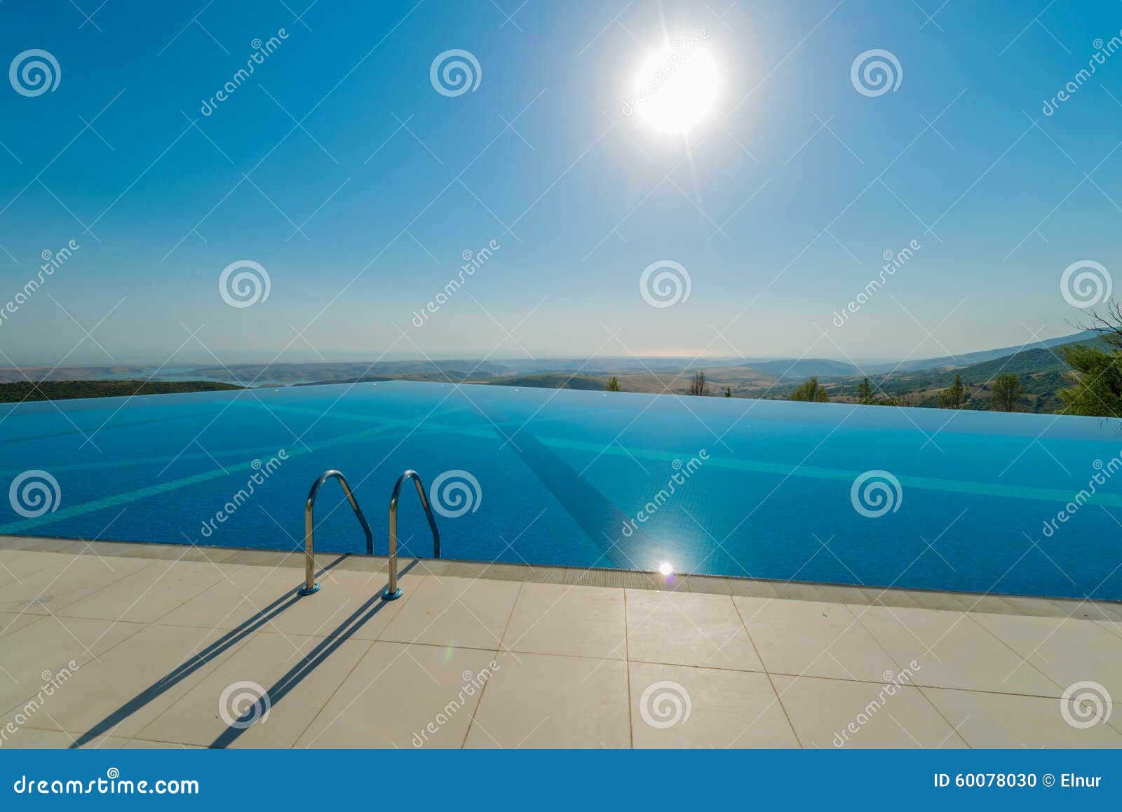 Infinity Pool on the Bright Summer Day Stock Photo - Image of nature ...
