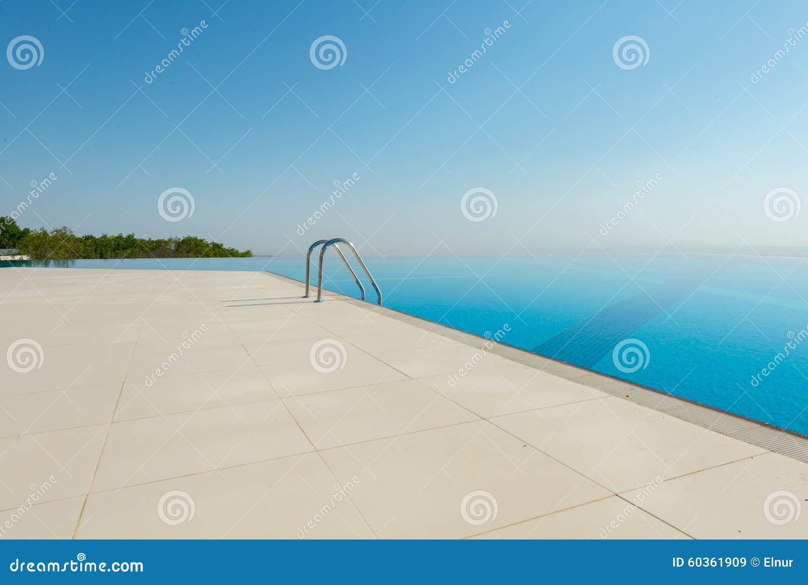 Infinity Pool on the Bright Summer Day Stock Image - Image of leisure ...